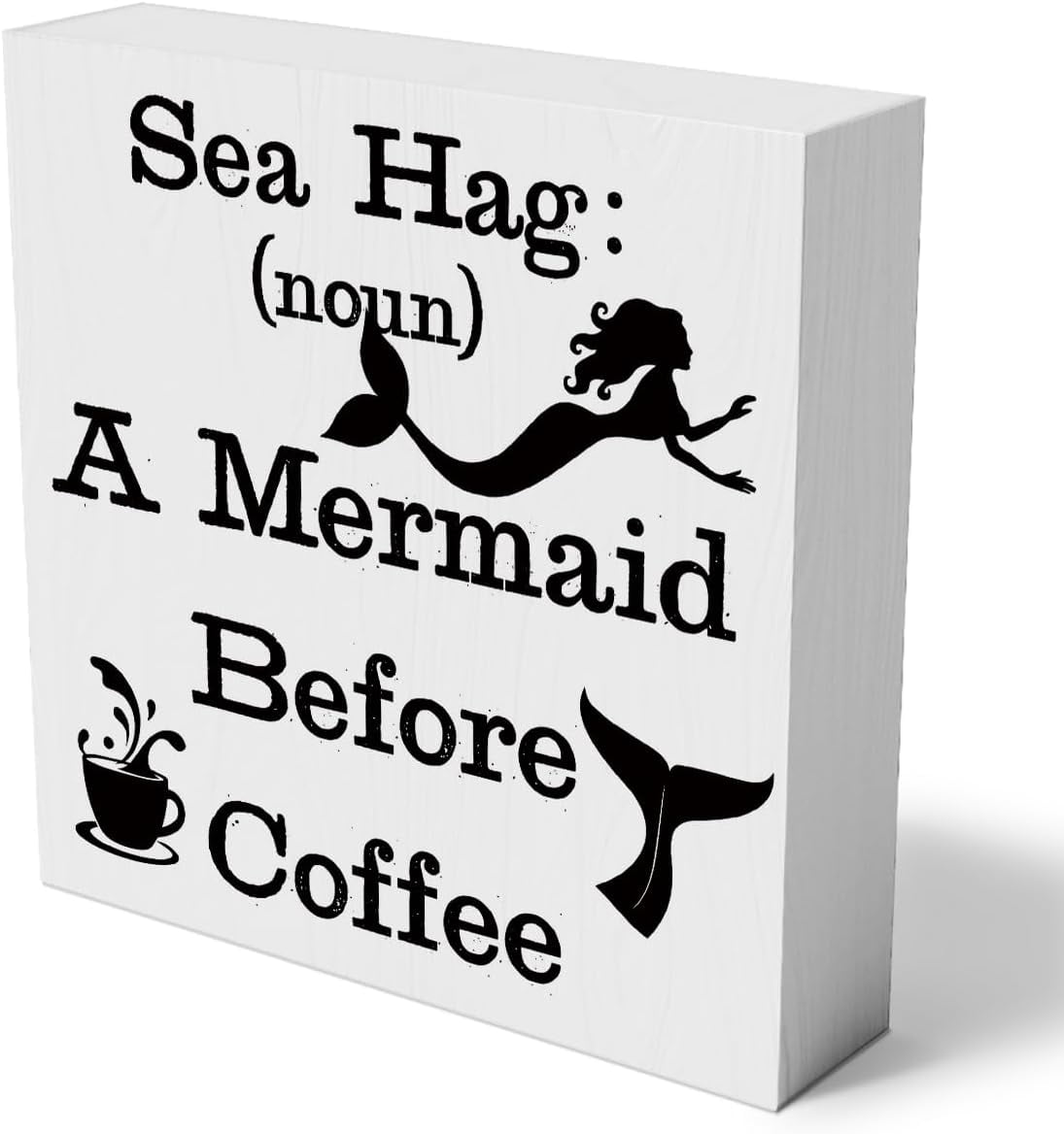 Sea Hag Definition Wooden Box Sign Home Wall Decor 5x5 Inch Rustic Sea ...