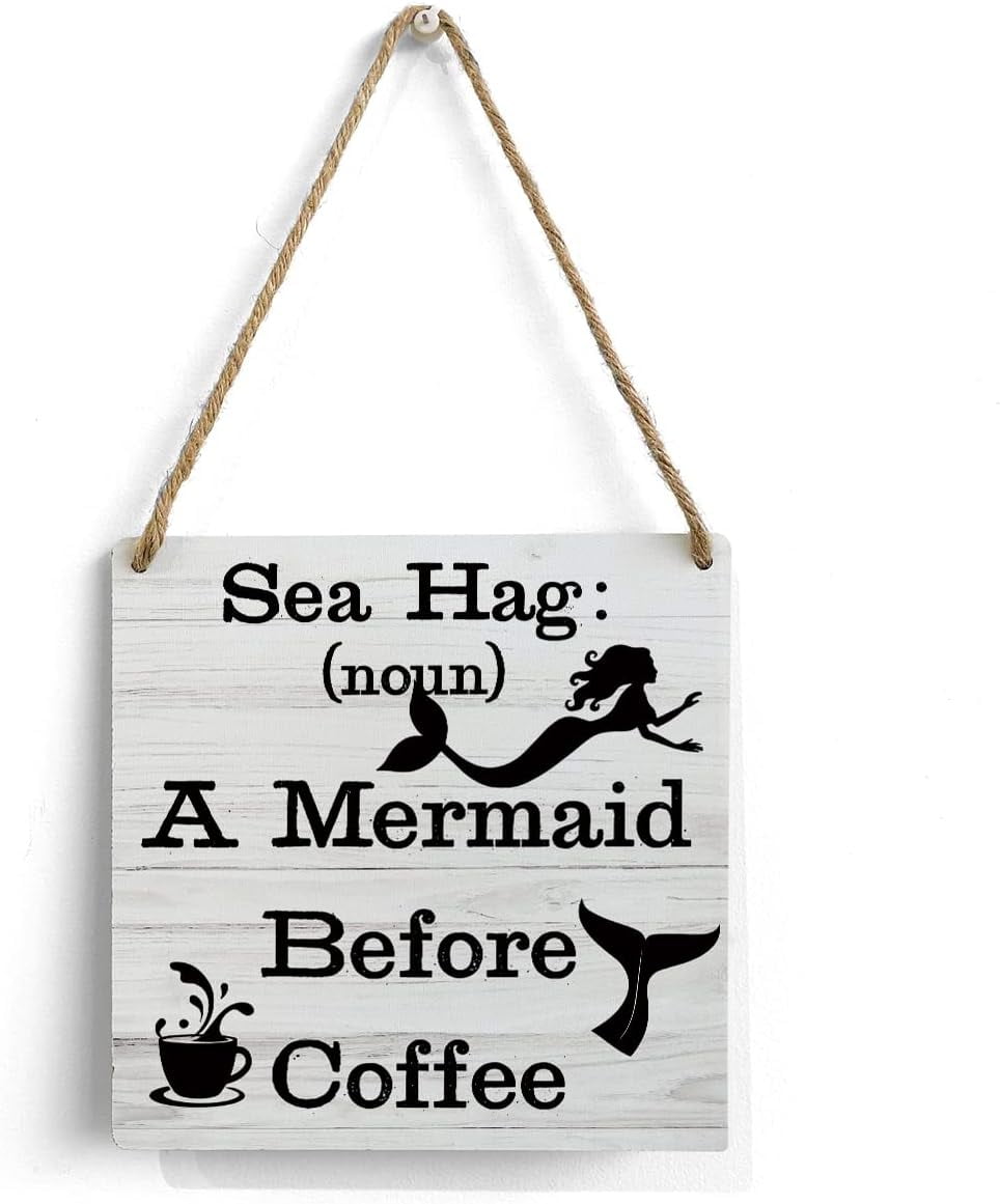 Sea Hag Definition Wooden Sign Home Wall Decor Sea Hag a Mermaid Before ...