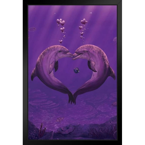 Sea of Hearts Dolphins Kissing Love by Vincent Hie Dolphin Poster Ocean ...
