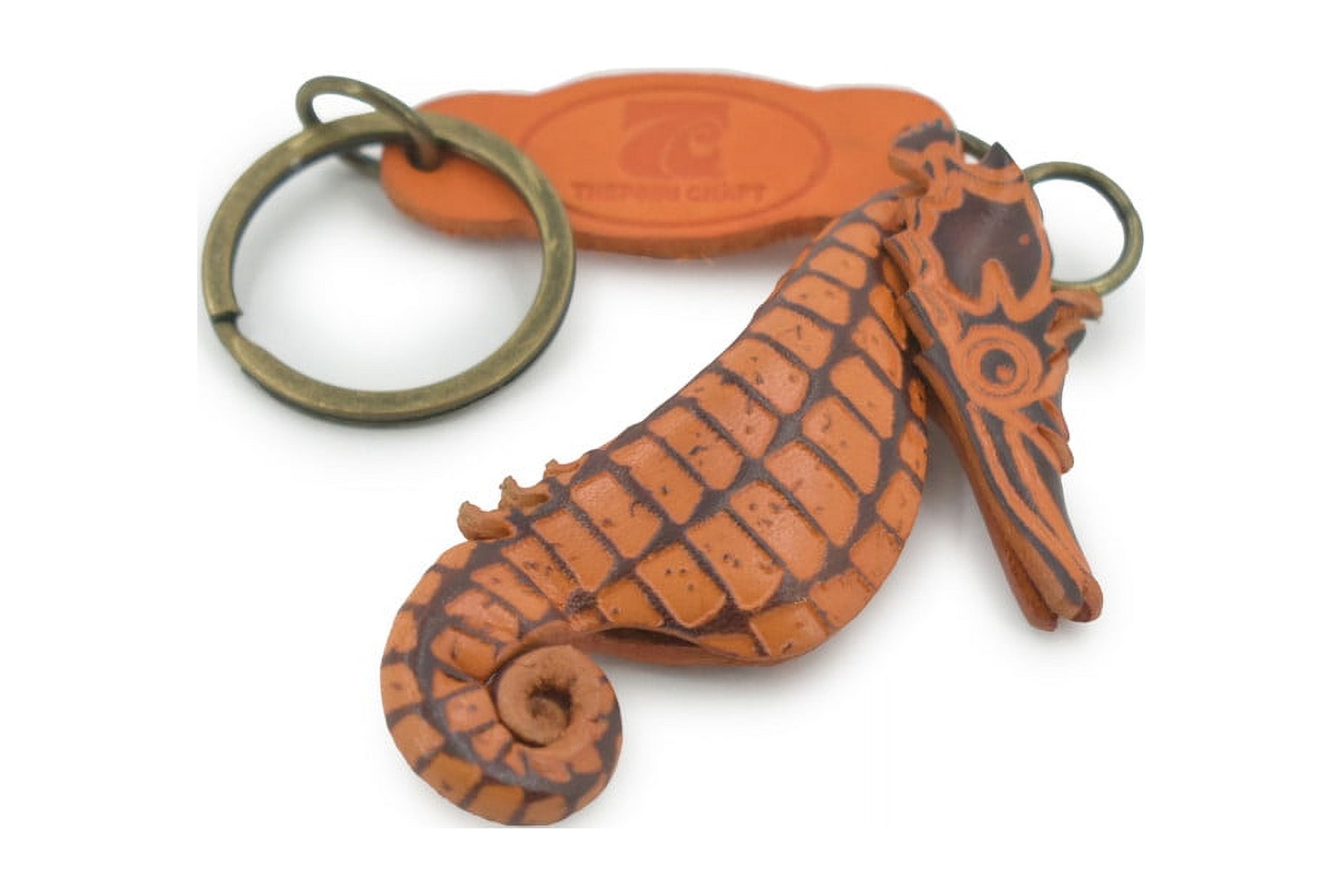Sea Horse, Key Chain, Leather, Marine Fish, Hippocampus, Brown, Hand ...