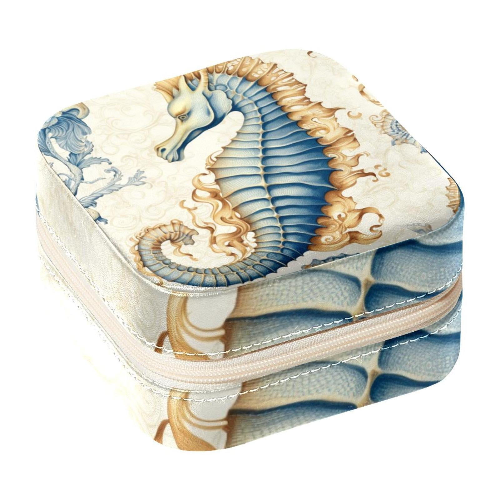 Sea Horse Travel Portable Square Decorative Box Jewelry Stand: All-in ...