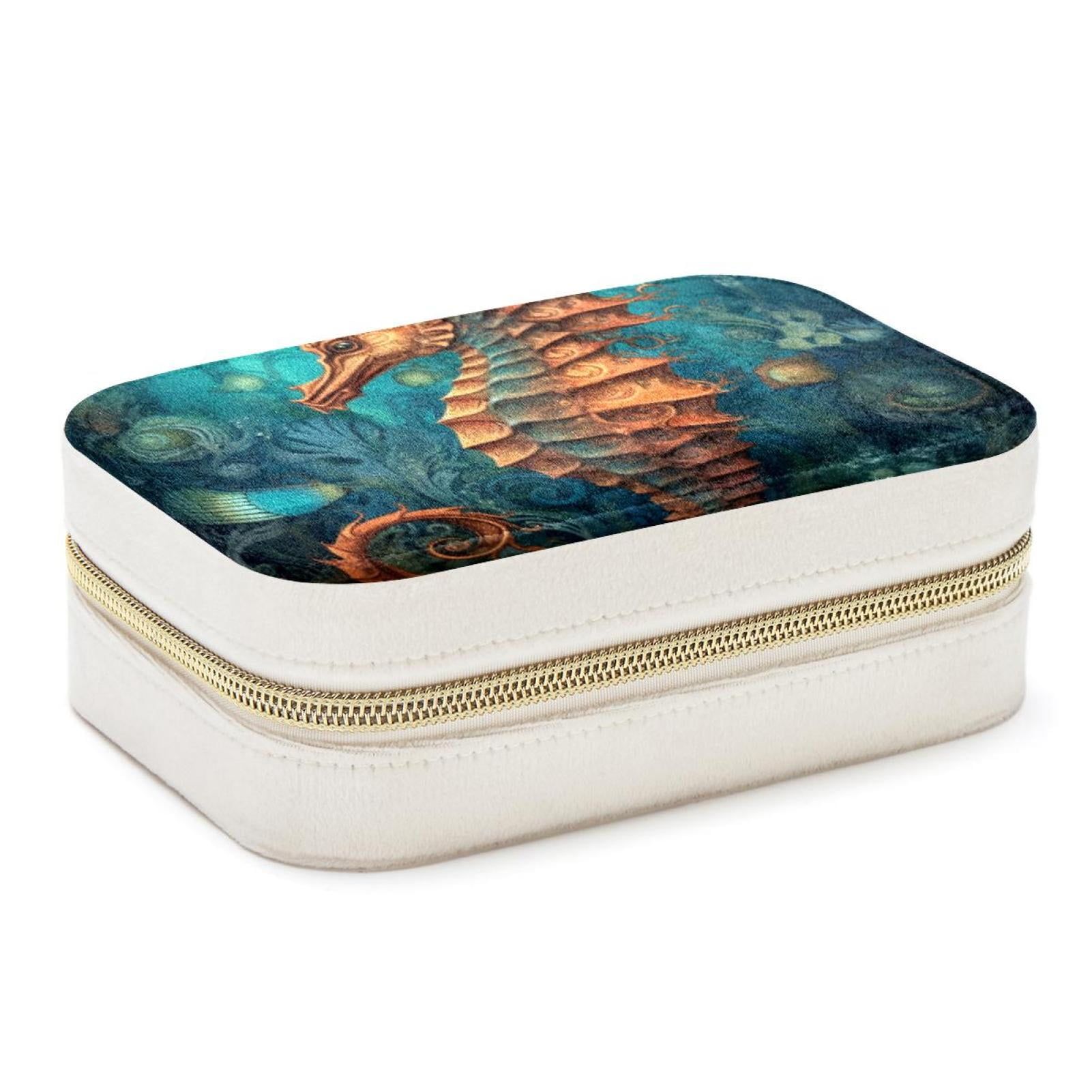 Sea Horse Velvet Portable Jewelry Box with Removable Compartment ...