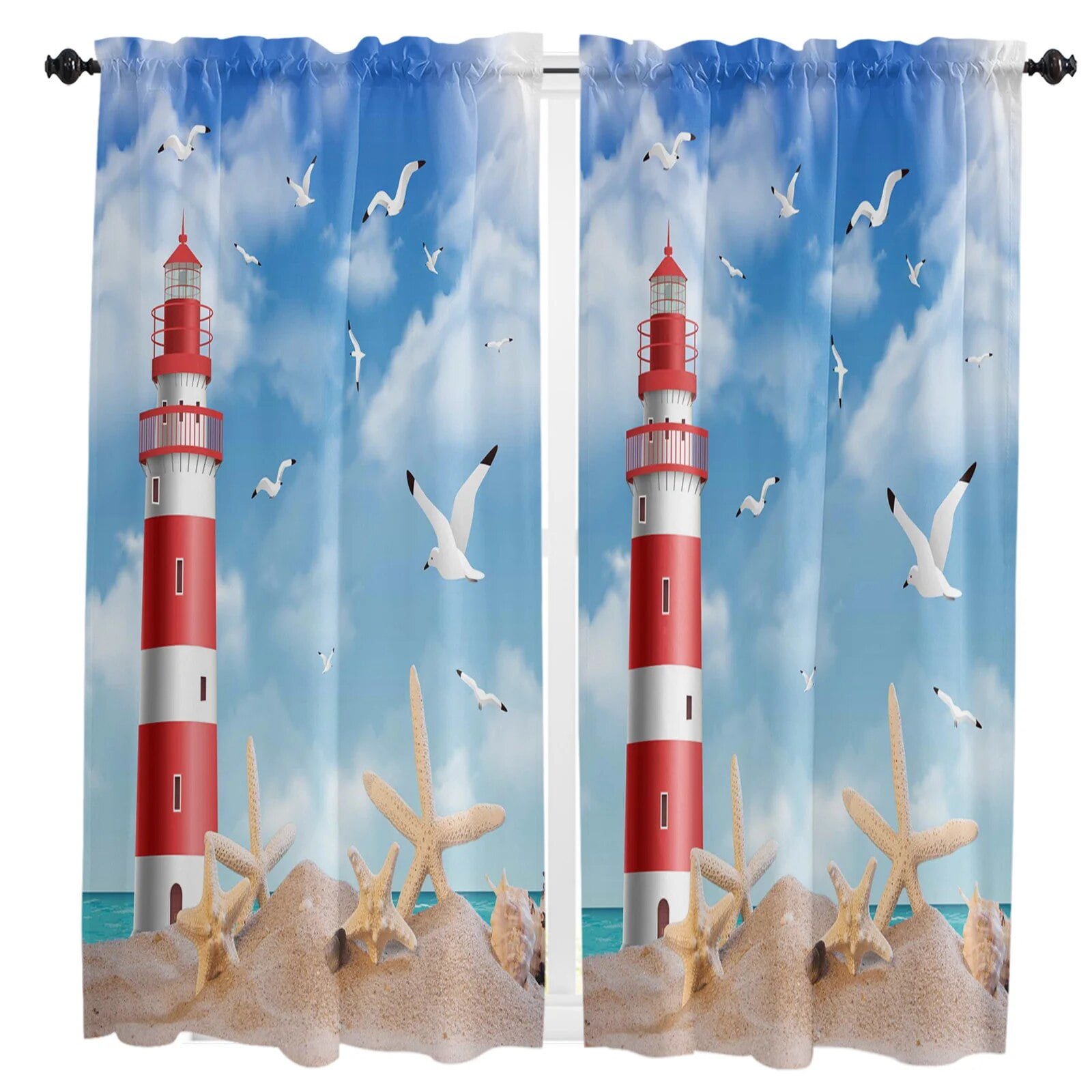 Sea House Terrace Curtains For Living Room Kitchen Curtain Bedroom ...