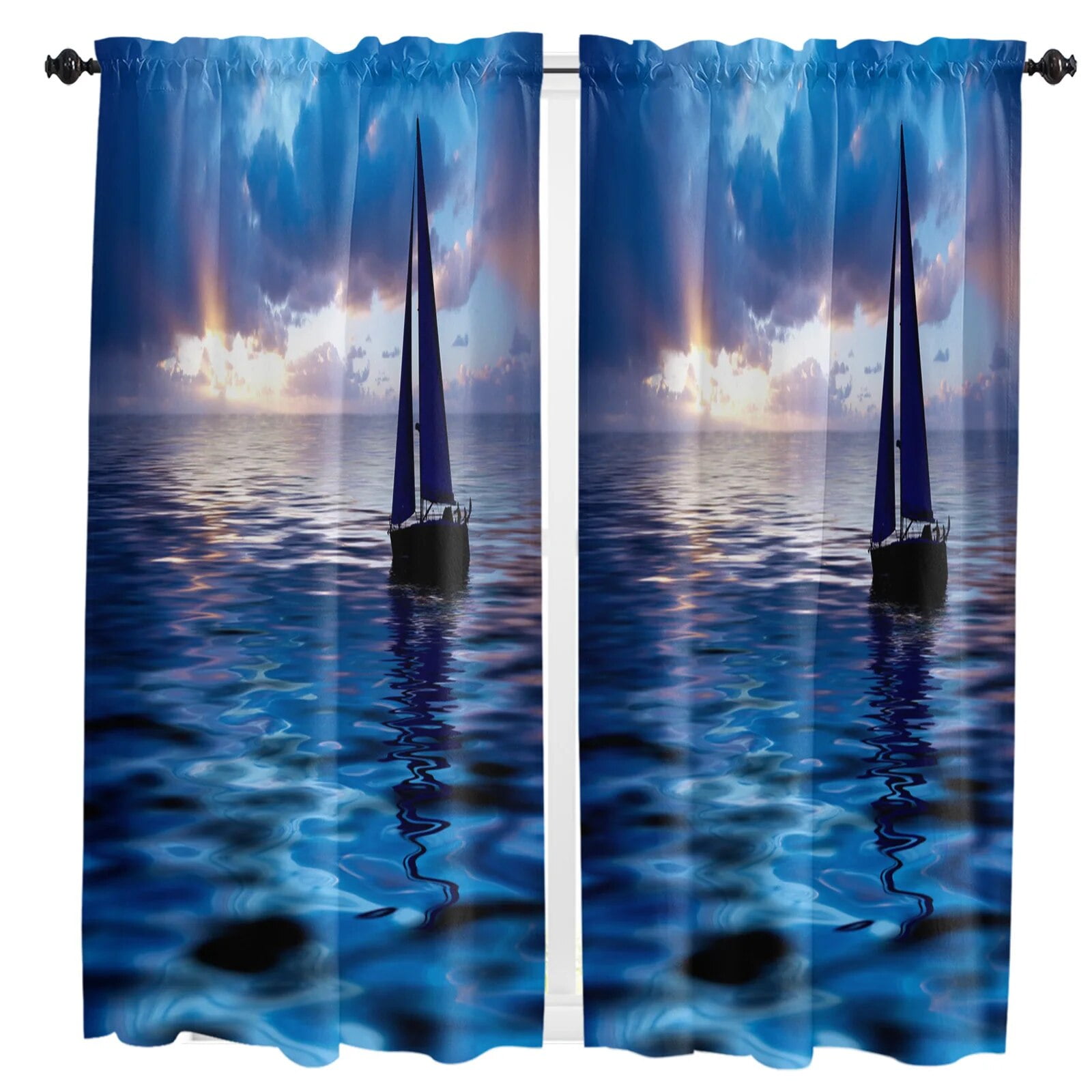 Sea House Terrace Curtains For Living Room Kitchen Curtain Bedroom ...