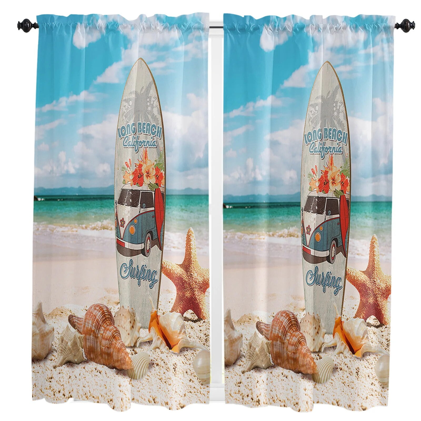 Sea House Terrace Curtains For Living Room Kitchen Curtain Bedroom ...