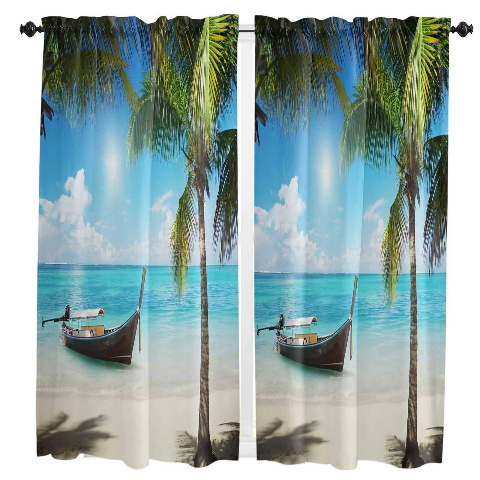 Sea House Terrace Curtains For Living Room Kitchen Curtain Bedroom ...