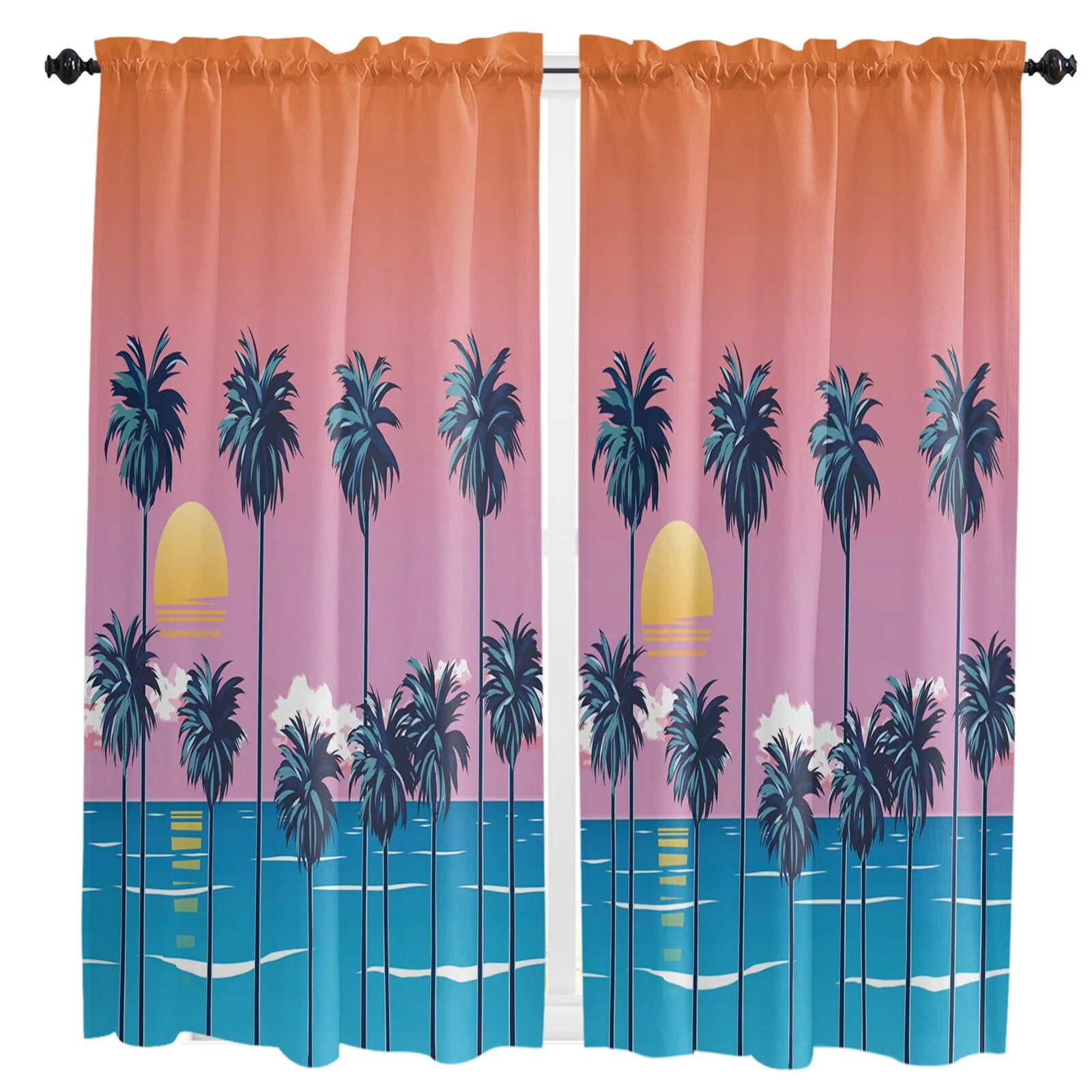 Sea House Terrace Curtains For Living Room Kitchen Curtain Bedroom ...