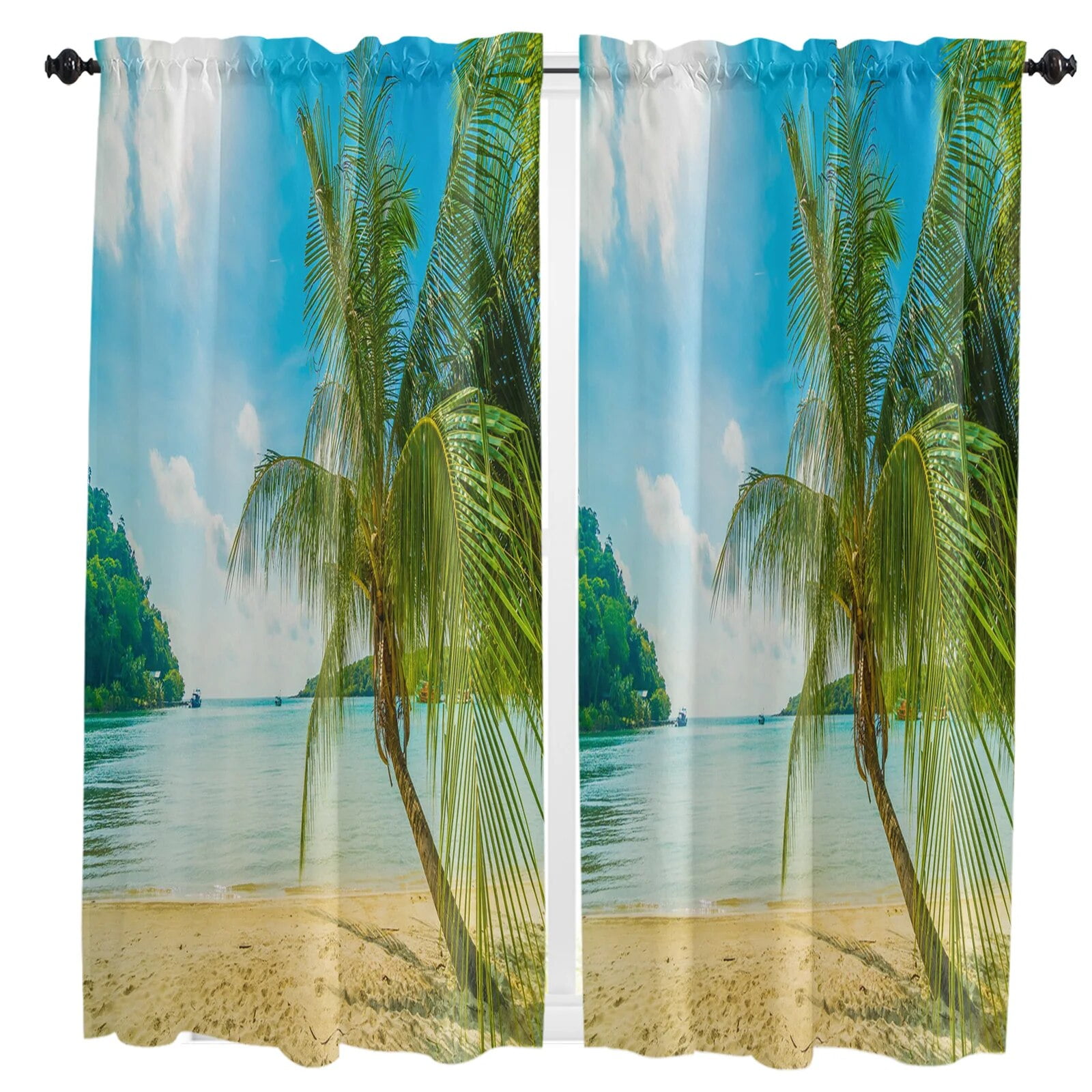 Sea House Terrace Curtains For Living Room Kitchen Curtain Bedroom ...