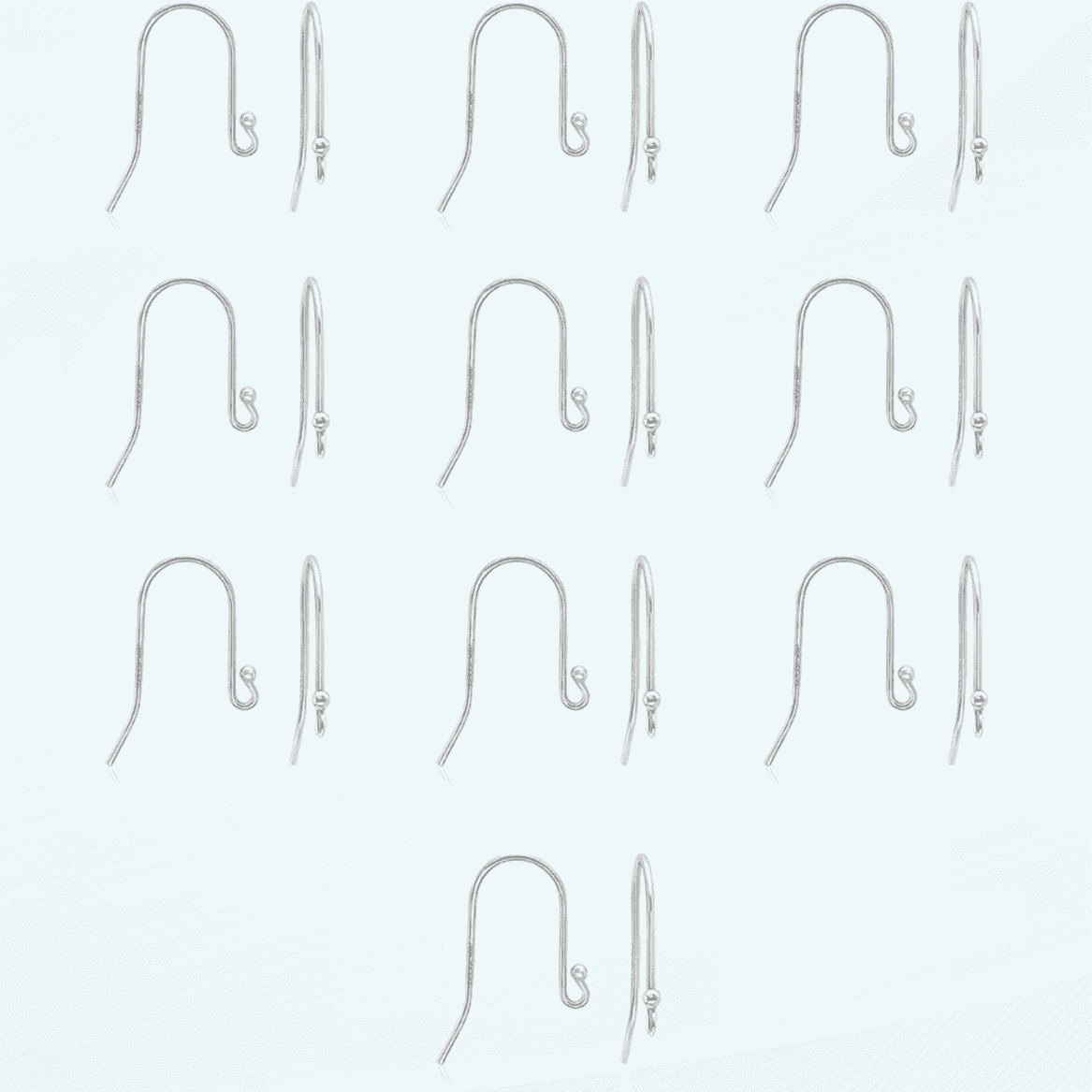 Sea of Ice 925 Sterling Silver Ear Wires Ball End French Earring Hooks ...