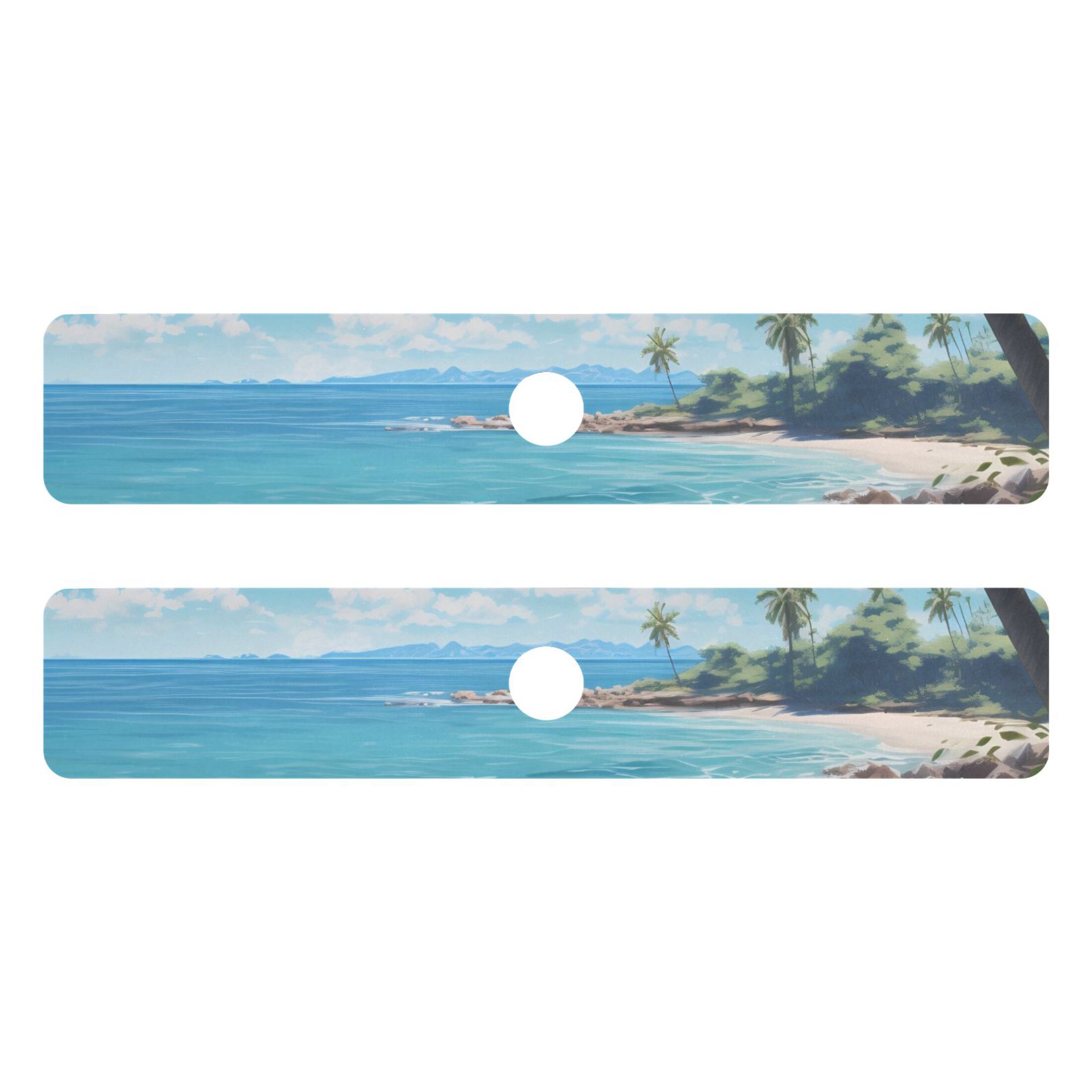 Sea Landscape 2 PCs Sink Splash Guard Set Kitchen Faucet Drying Mat ...