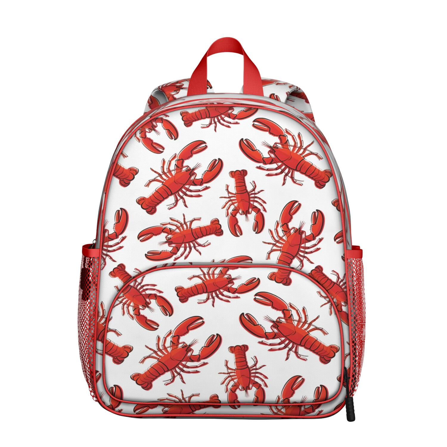 Sea Life Cartoon Crab Double Zipper School Bag - Ergonomic Waterproof ...