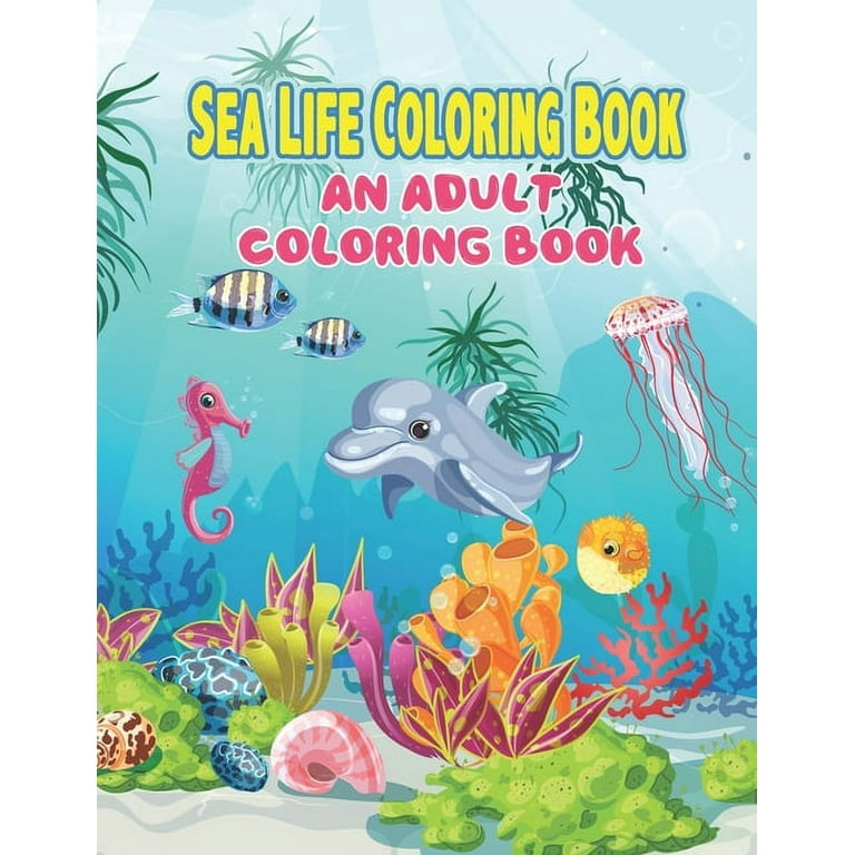 ocean scene coloring book for adults and kids