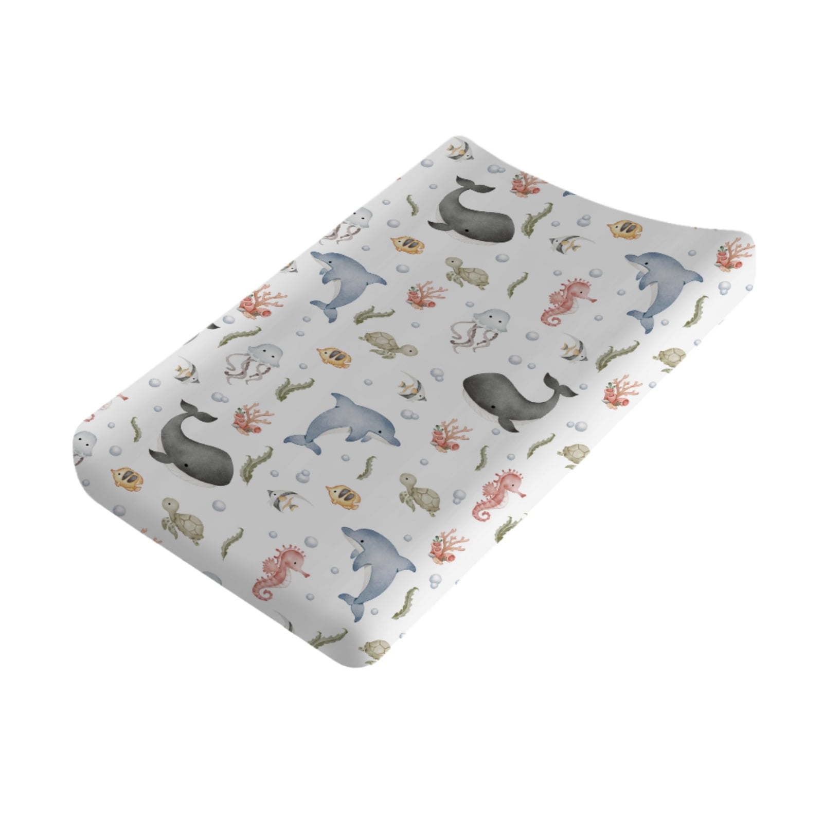 Sea Life Ocean Animals Changing Pad Covers Whale Jellyfish Sea Horse ...