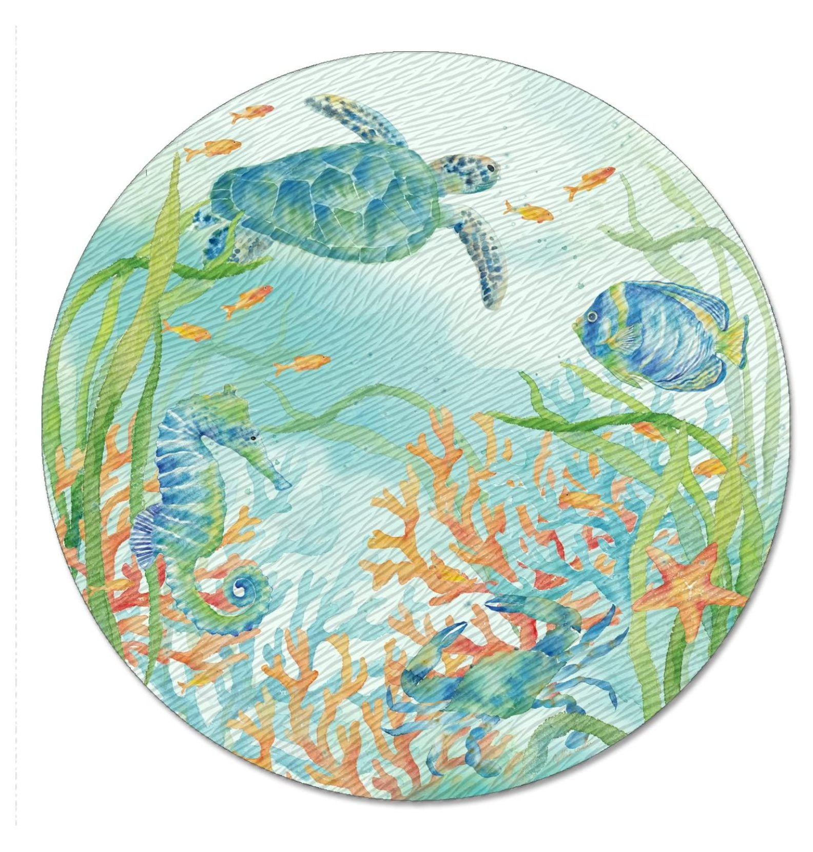 Sea Life Serenade 4mm Heat Tolerant Tempered Glass Lazy Susan Turntable ... Sea Life Serenade 4mm Heat Tolerant Tempered Glass Lazy Susan Turntable ...