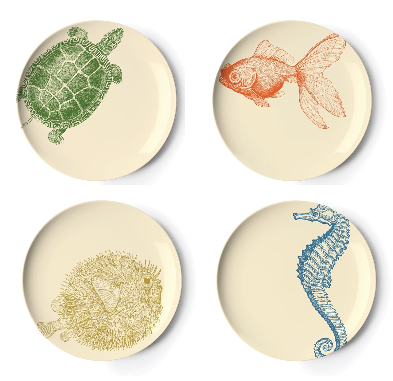 Sea Life Side Plates Set of Four - Walmart.com