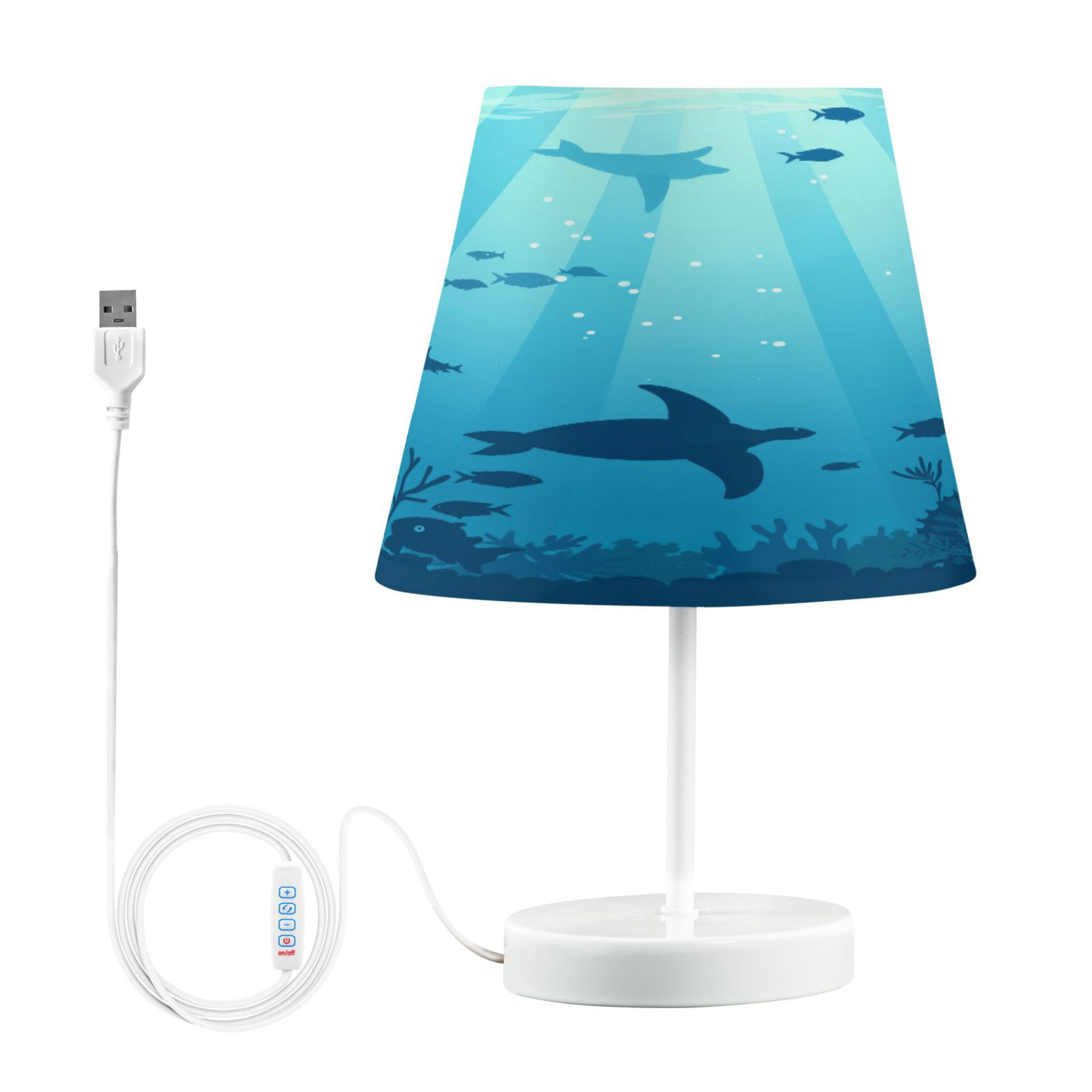 Sea Life Silhouettes Desk Lamp LED Table Nightstand Lamps with 3 Color ...