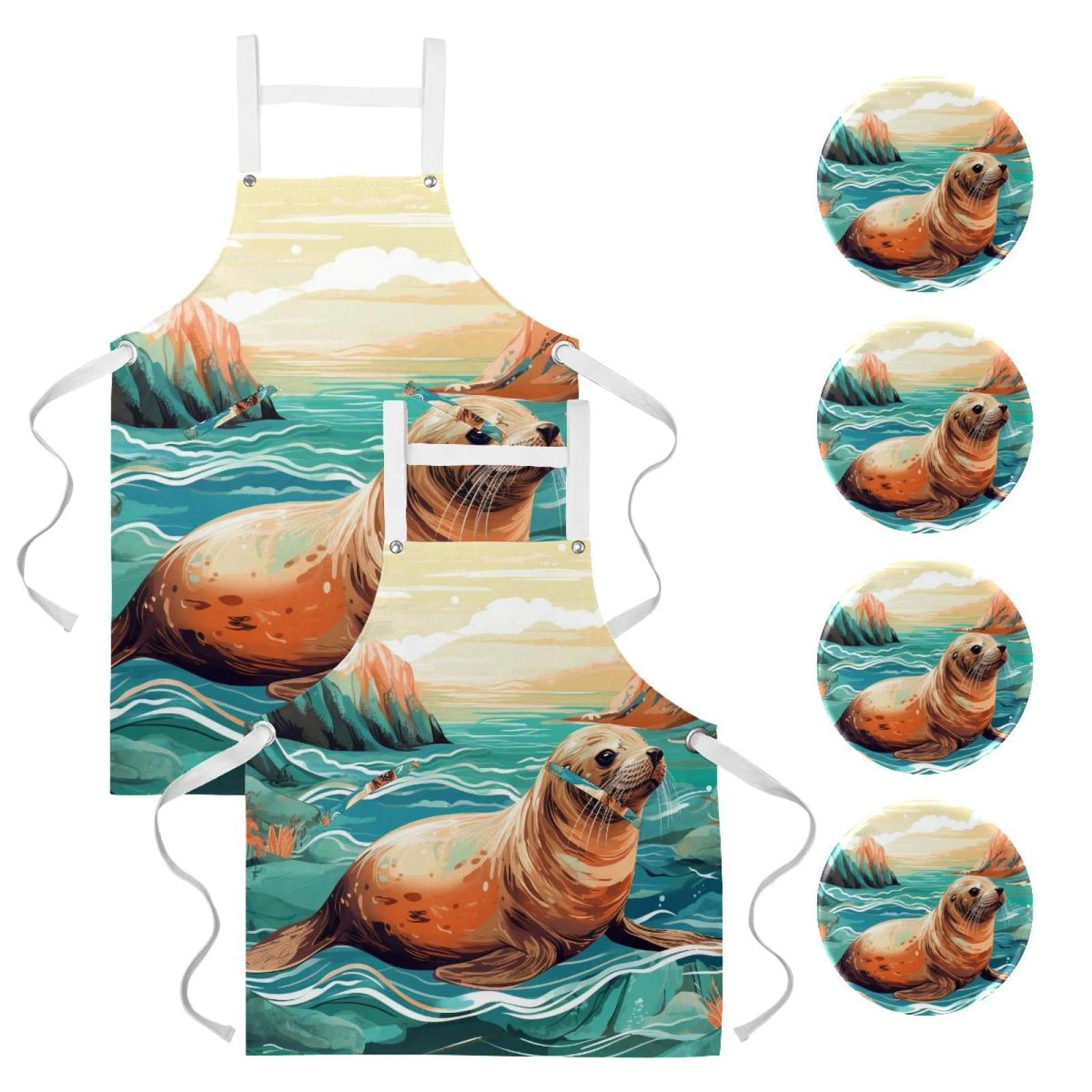 Sea Lion 2 Pack Waterproof Badge Pins with Pockets and Badge Set ...