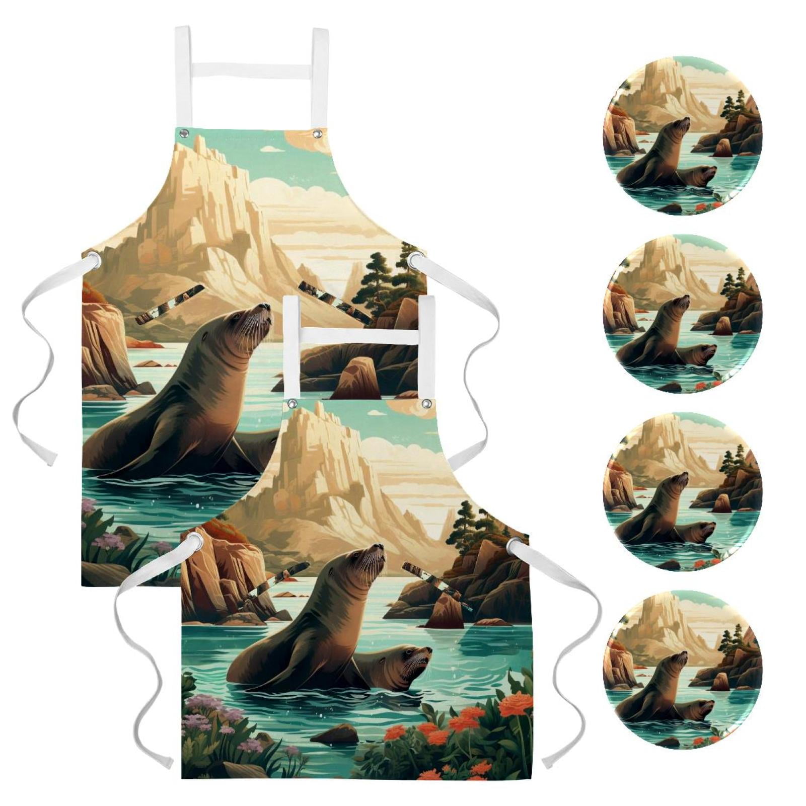 Sea Lion 2 Pack Waterproof Pins with Pockets and Badges - Button Art ...