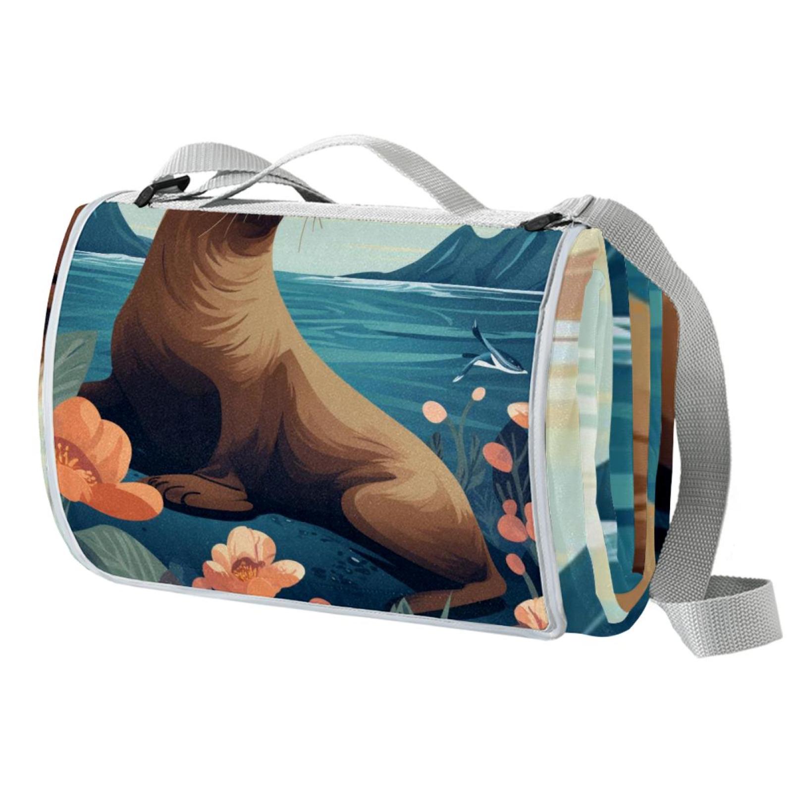 Sea Lion Canvas Picnic Blanket Waterproof and Foldable - Extra Large ...