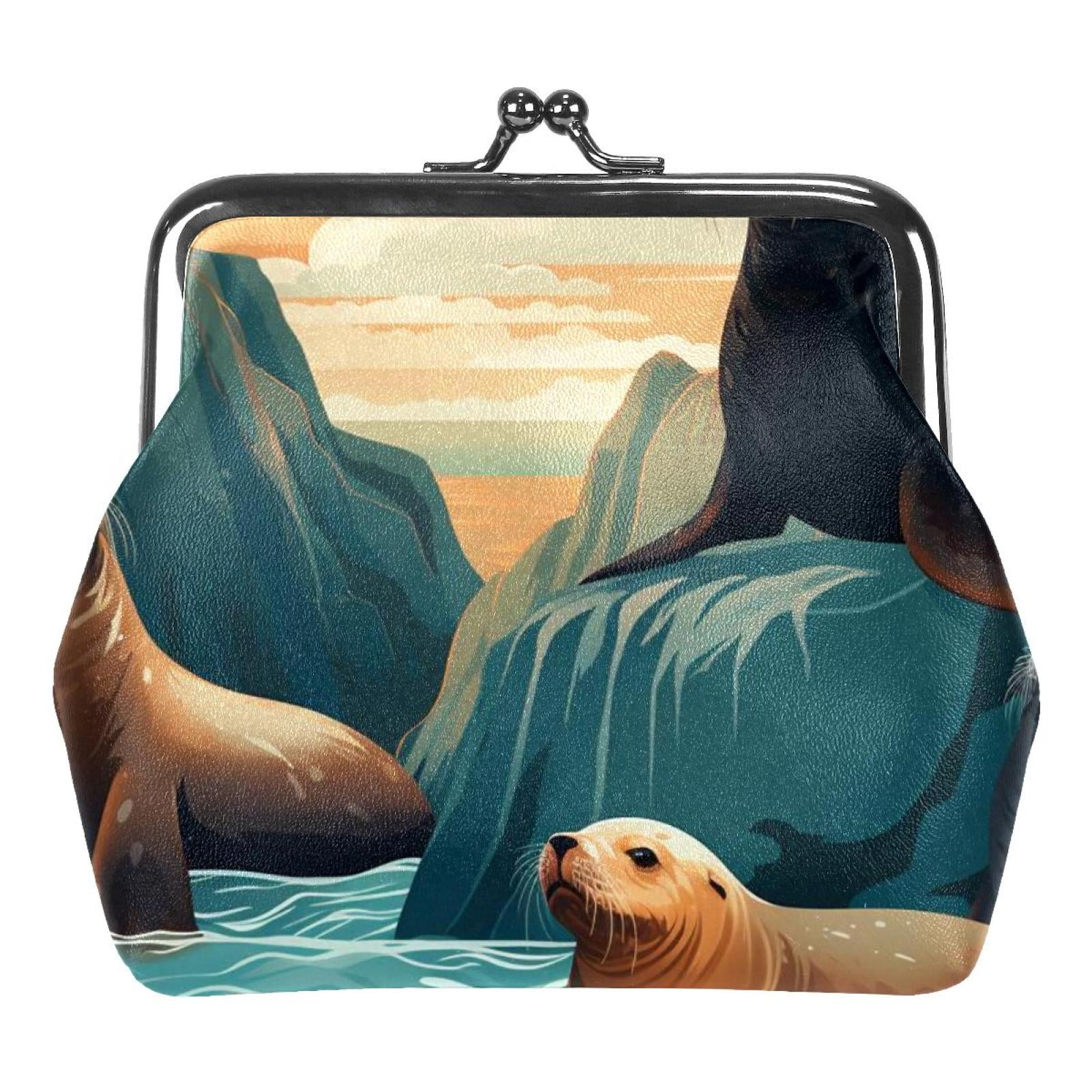 Sea Lion Coin Purse Kiss Lock Change Purse Vintage Trinkets Pouch ...