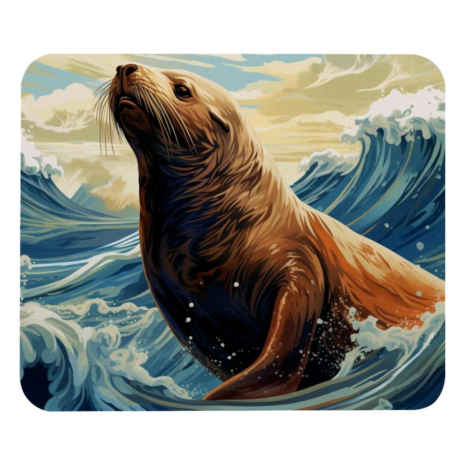 Sea Lion Computer Mouse Pad,Rubber Mouse Mat for Gaming, Office, Laptop ...