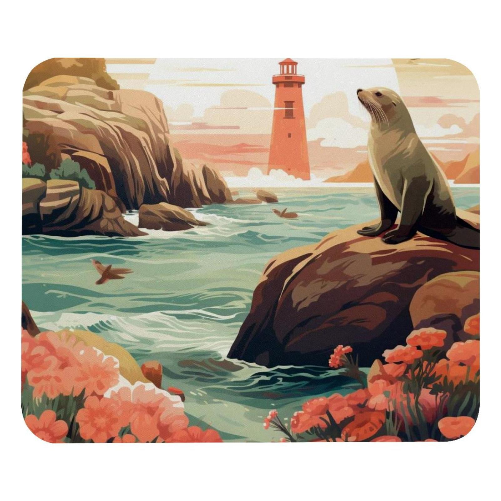 Sea Lion Computer Mouse Pad,Rubber Mouse Mat for Gaming, Office, Laptop ...