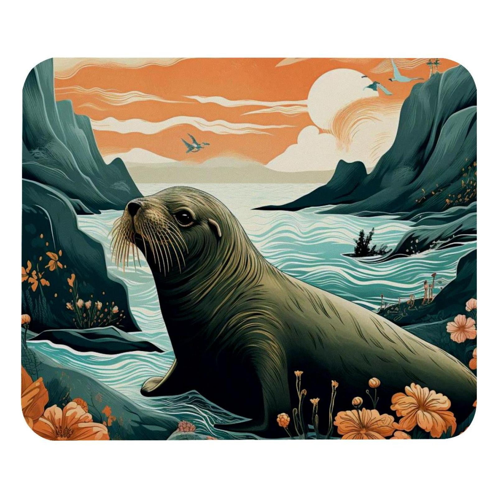 Sea Lion Computer Mouse Pad,Rubber Mouse Mat for Gaming, Office, Laptop ...