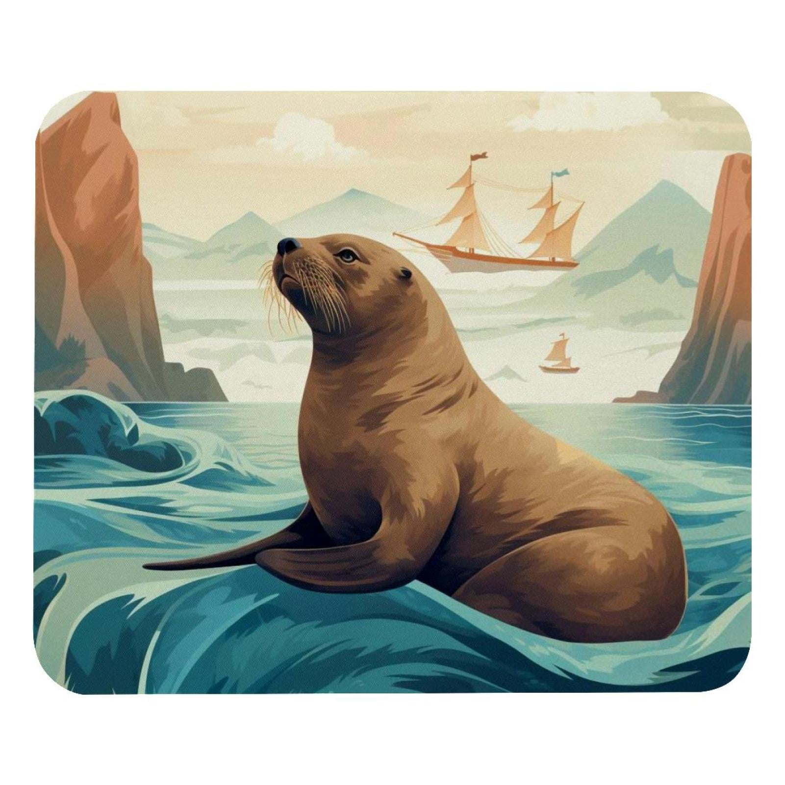 Sea Lion Computer Mouse Pad,Rubber Mouse Mat for Gaming, Office, Laptop ...