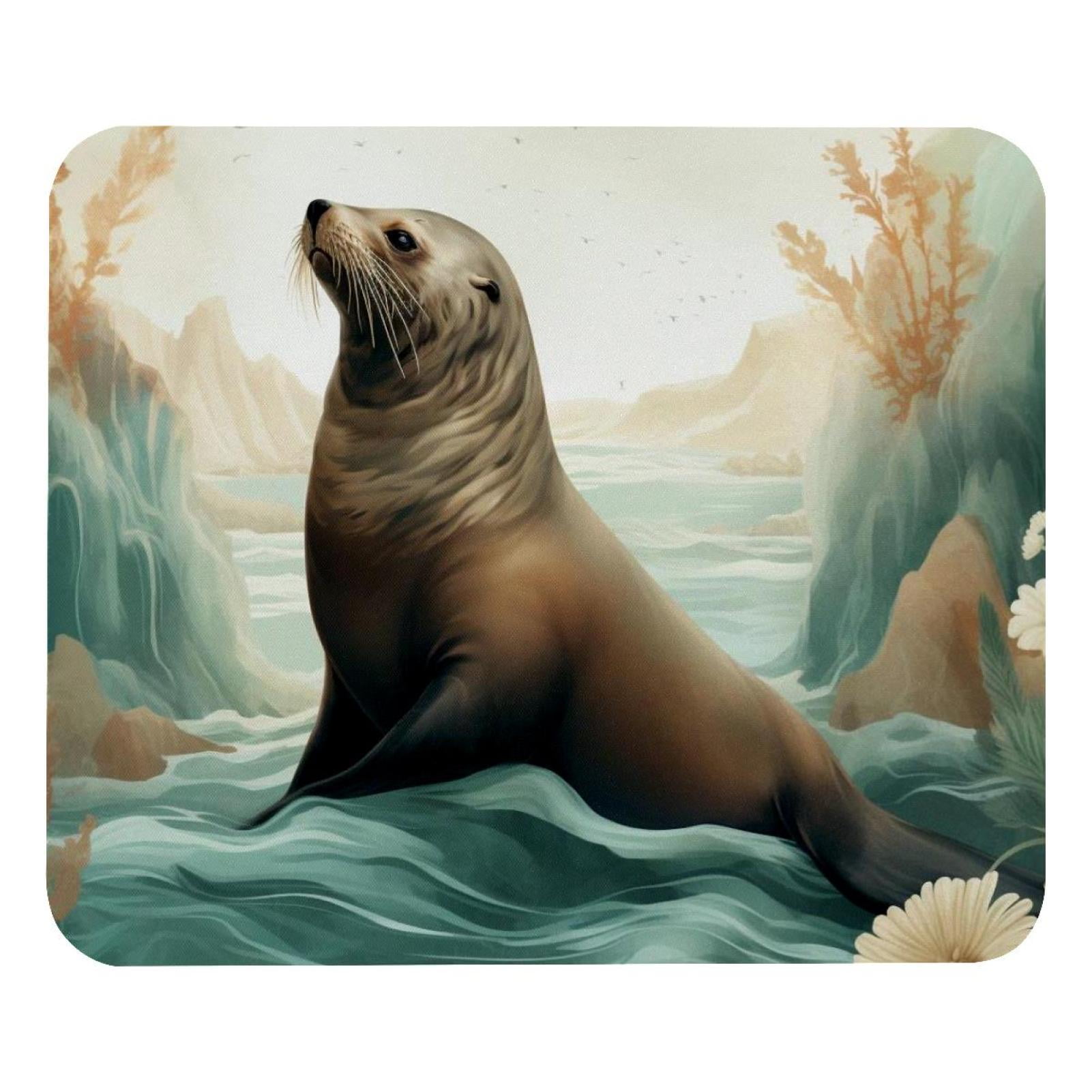 Sea Lion Computer Mouse Pad,Rubber Mouse Mat for Gaming, Office, Laptop ...