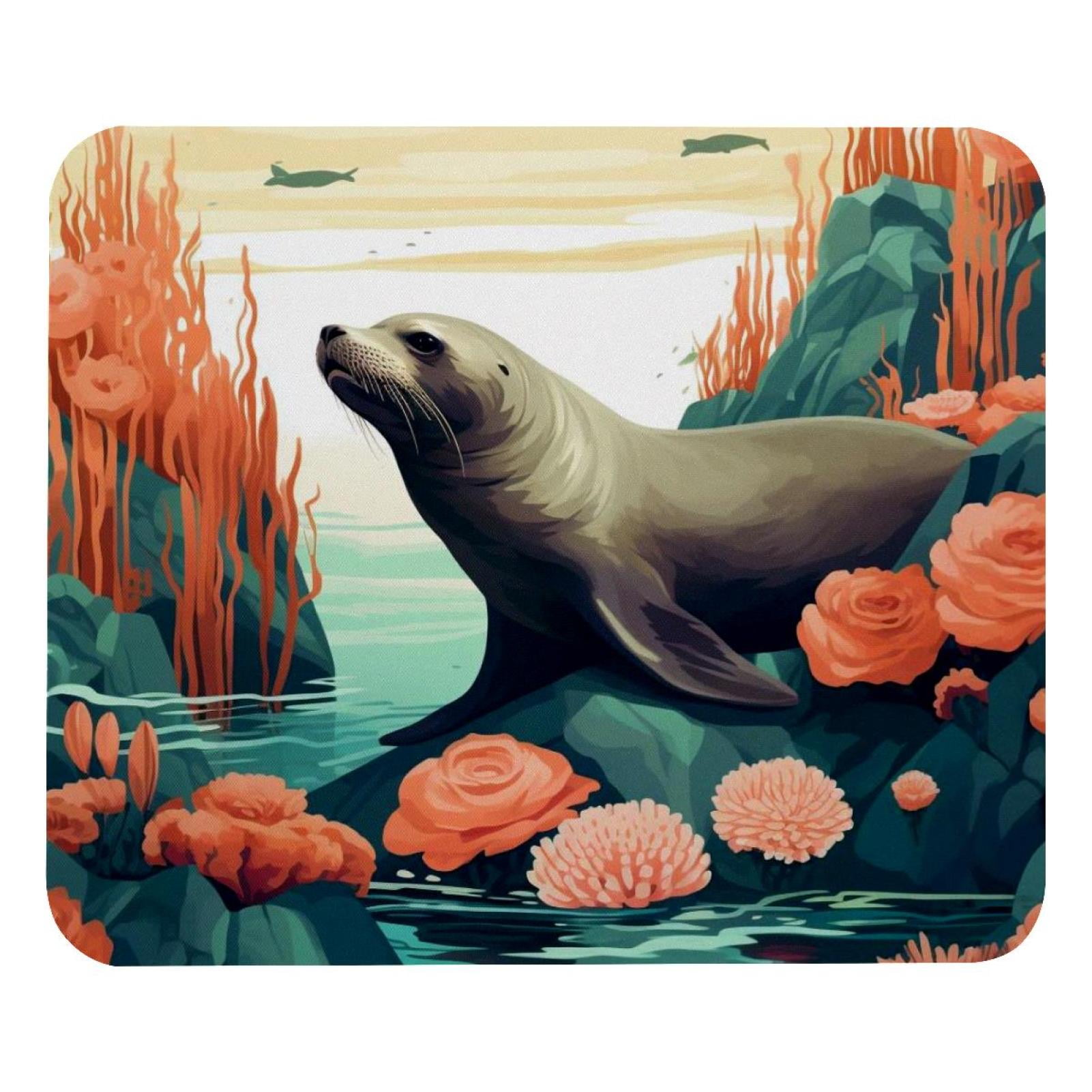 Sea Lion Computer Mouse Pad,Rubber Mouse Mat for Gaming, Office, Laptop ...