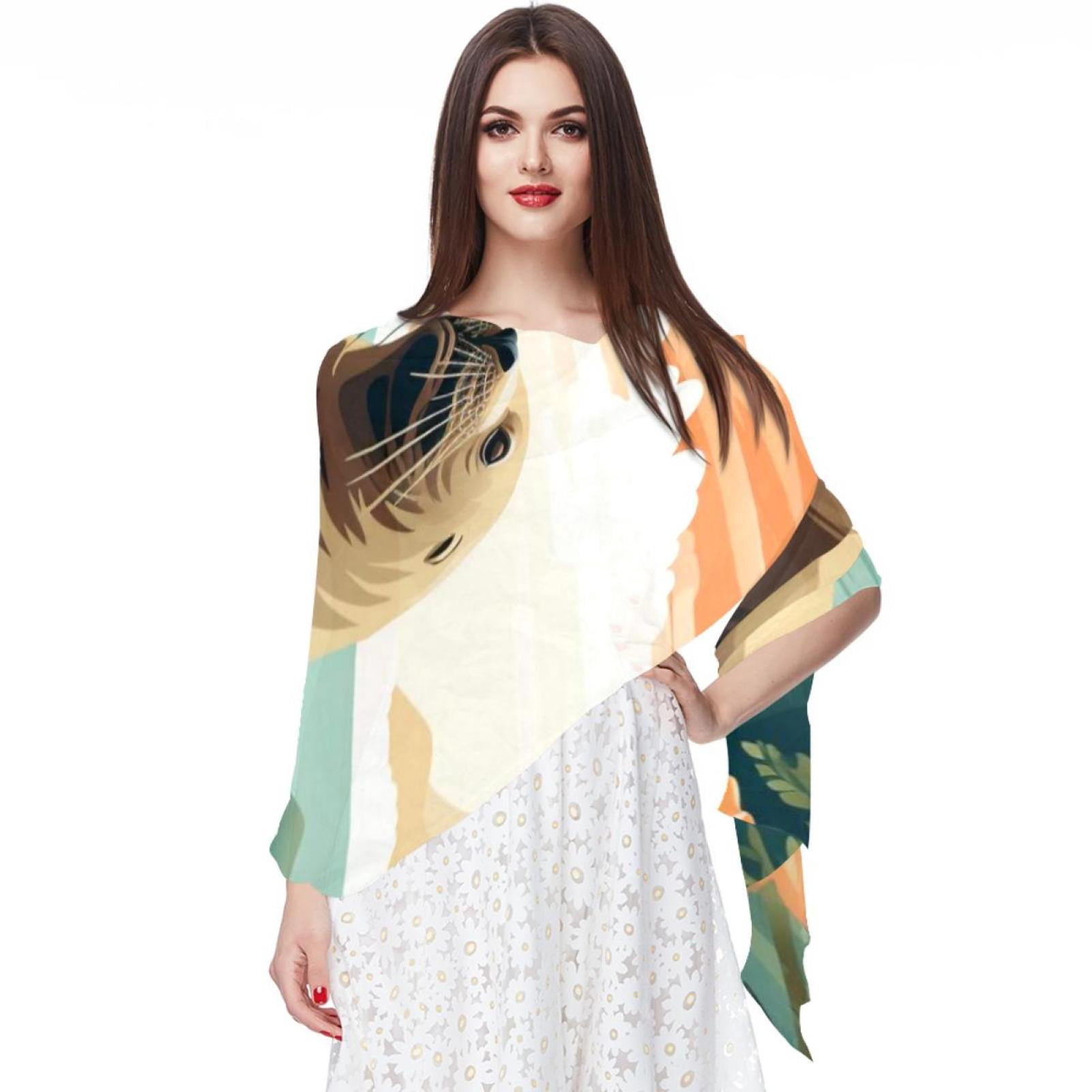 Sea Lion Elegant Chiffon Yarn Silk Scarf for Women - Translucent and ...