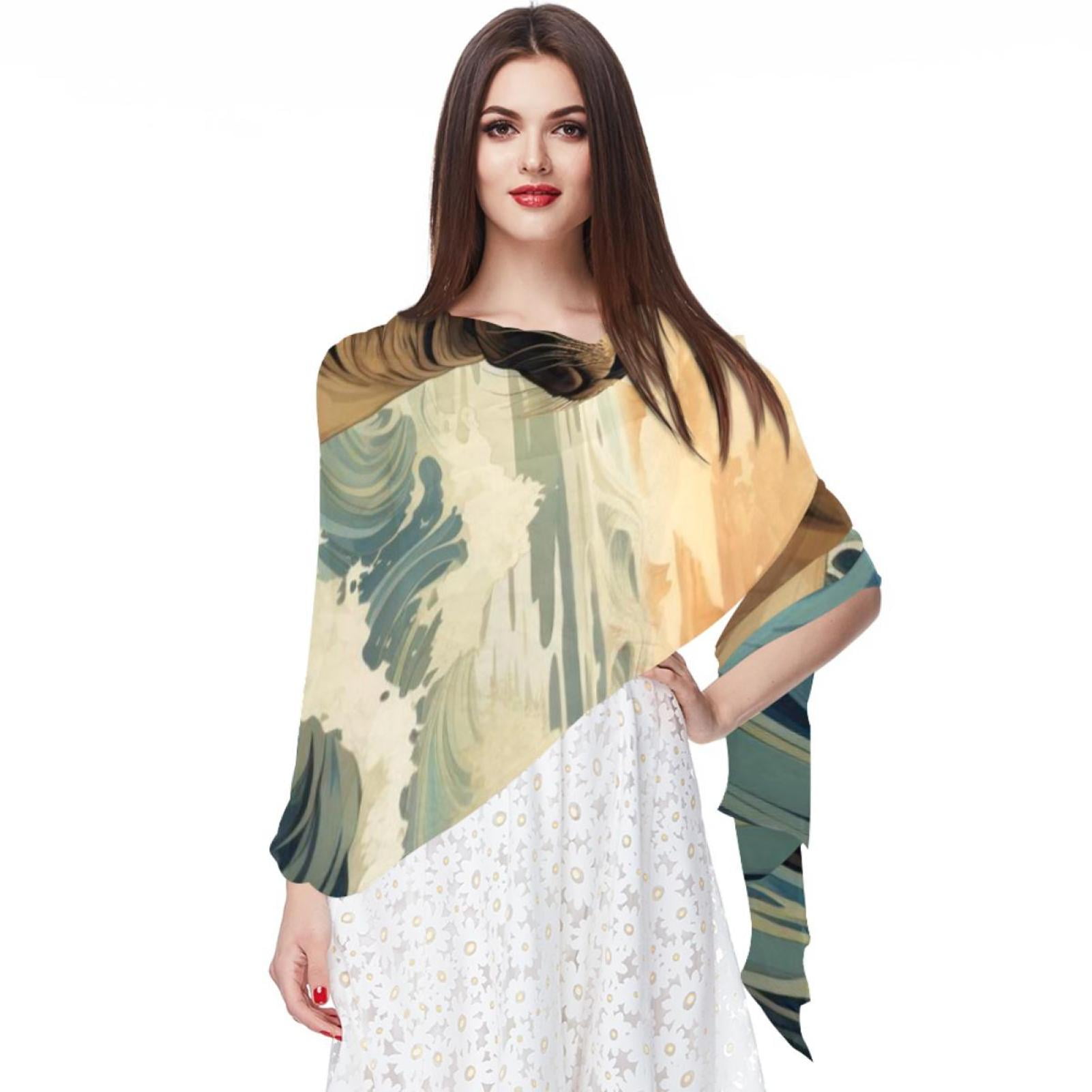 Sea Lion Elegant Translucent Chiffon Silk Scarf 180*73 - Light ...