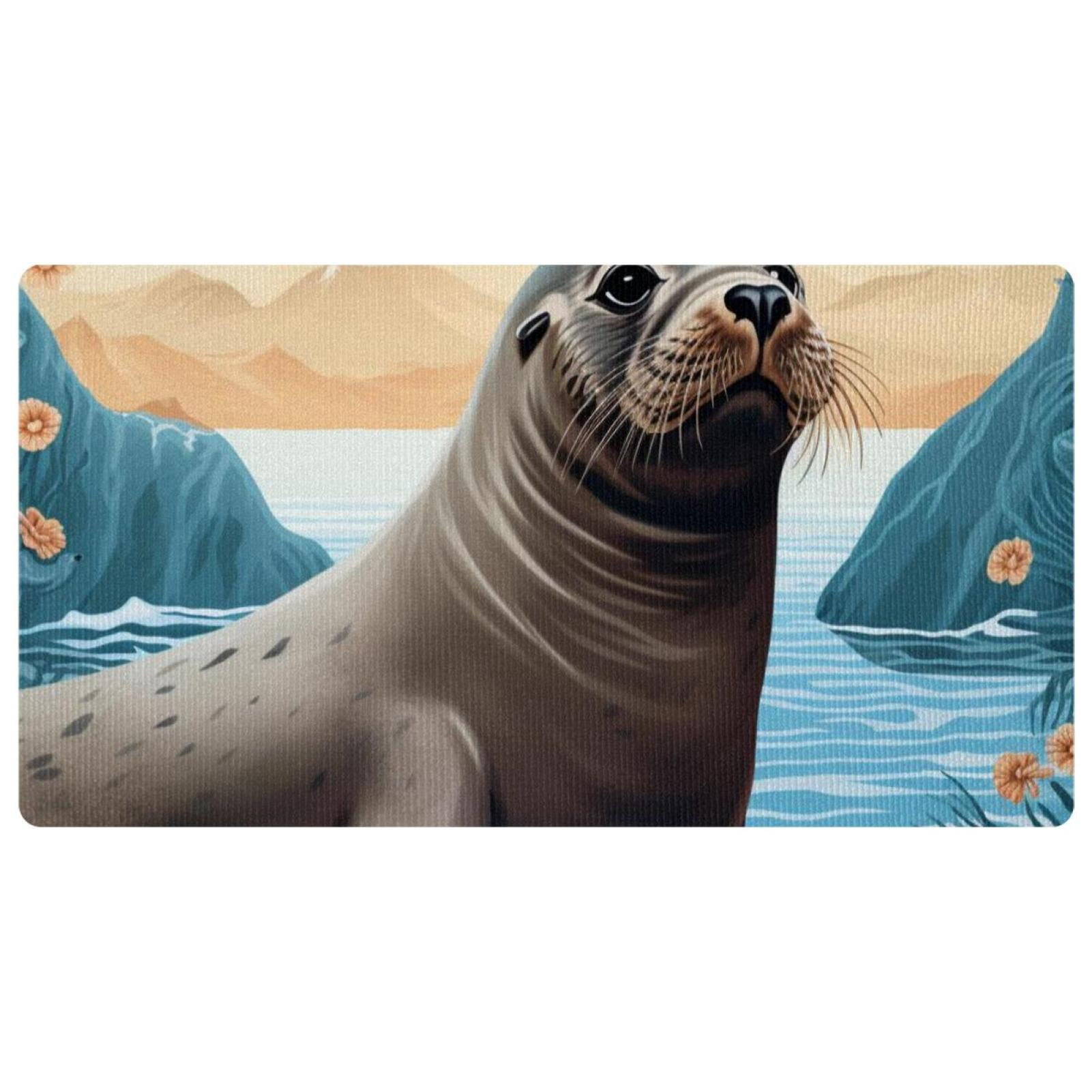 Sea Lion Kitchen Rug, Washable Kitchen Rugs , Runner Mat for Floor ...