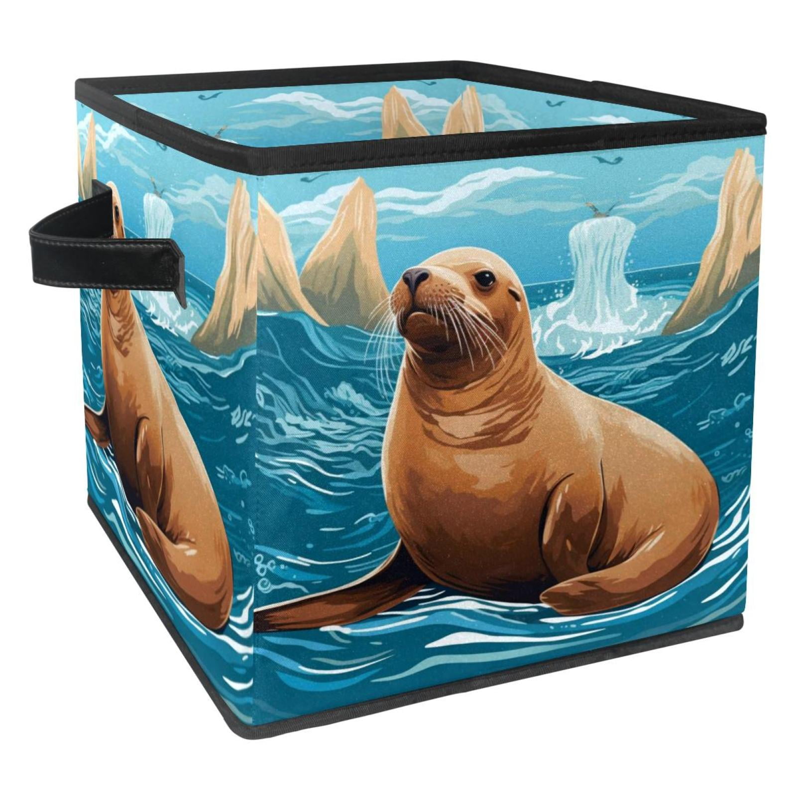 Sea Lion Large Capacity Foldable Storage Bin Box Cubes with Handle, 10. ...