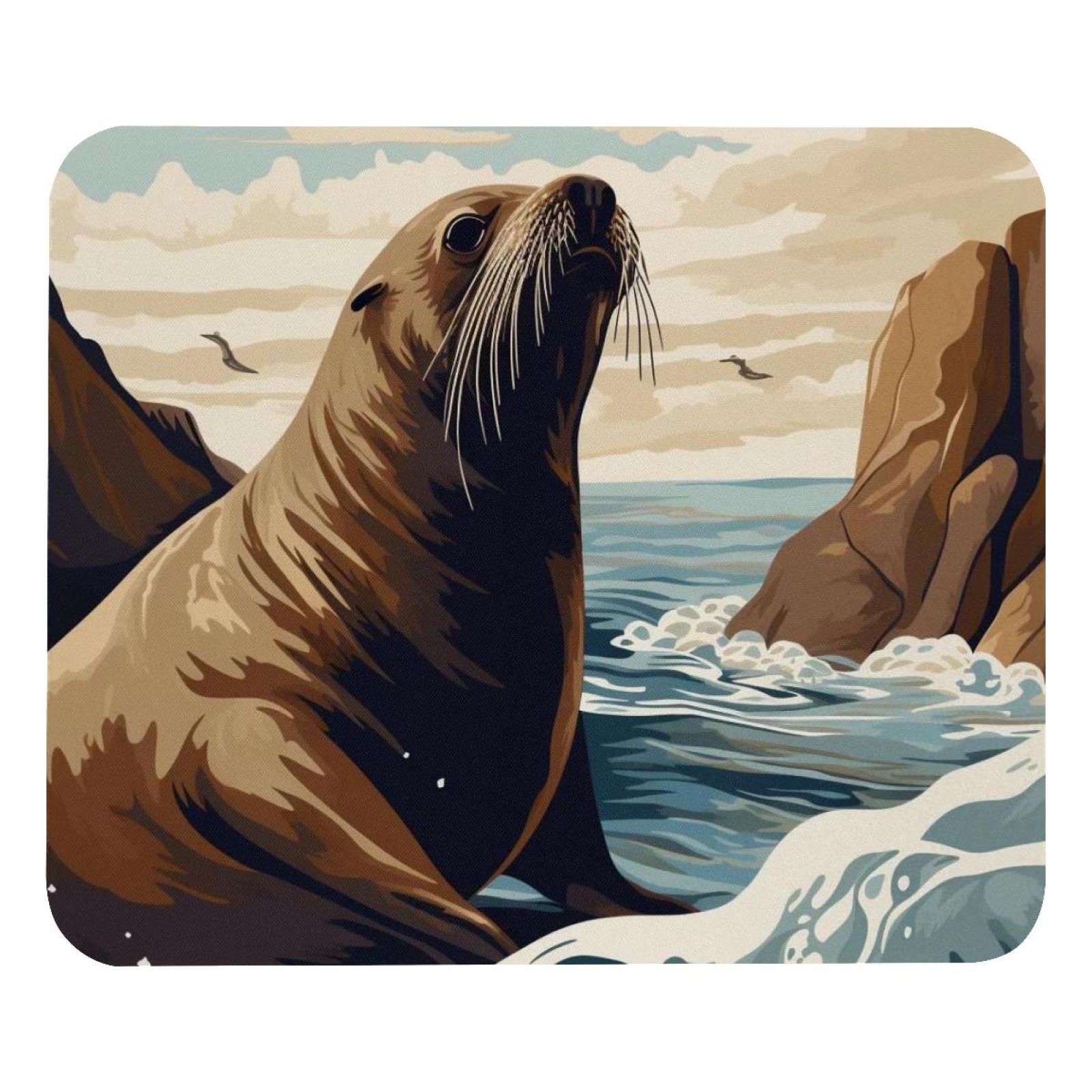 Sea Lion Mouse Pad, Personality Design Rubber Base for Office Decor for ...