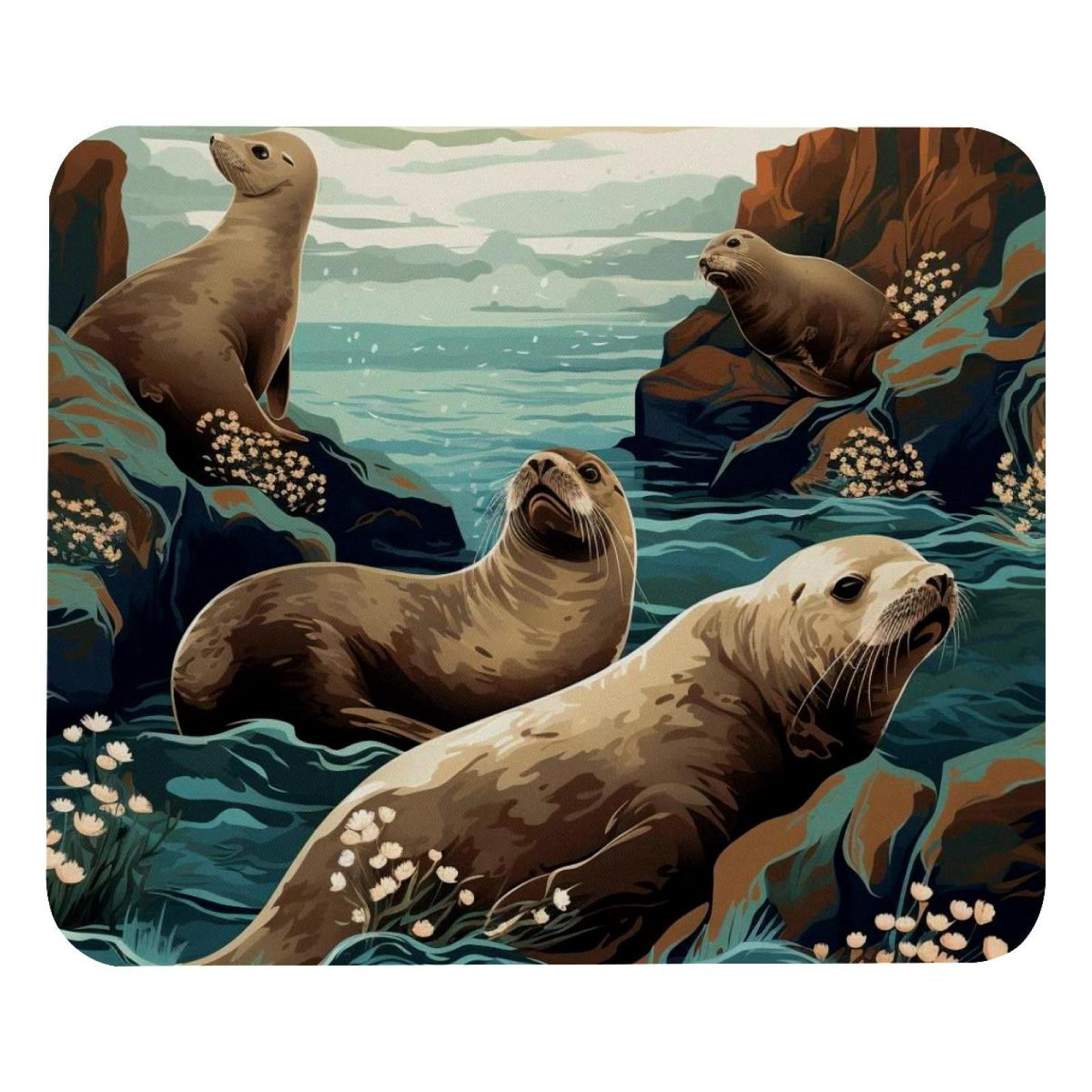 Sea Lion Mouse Pad, Personality Design Rubber Base for Office Decor for ...