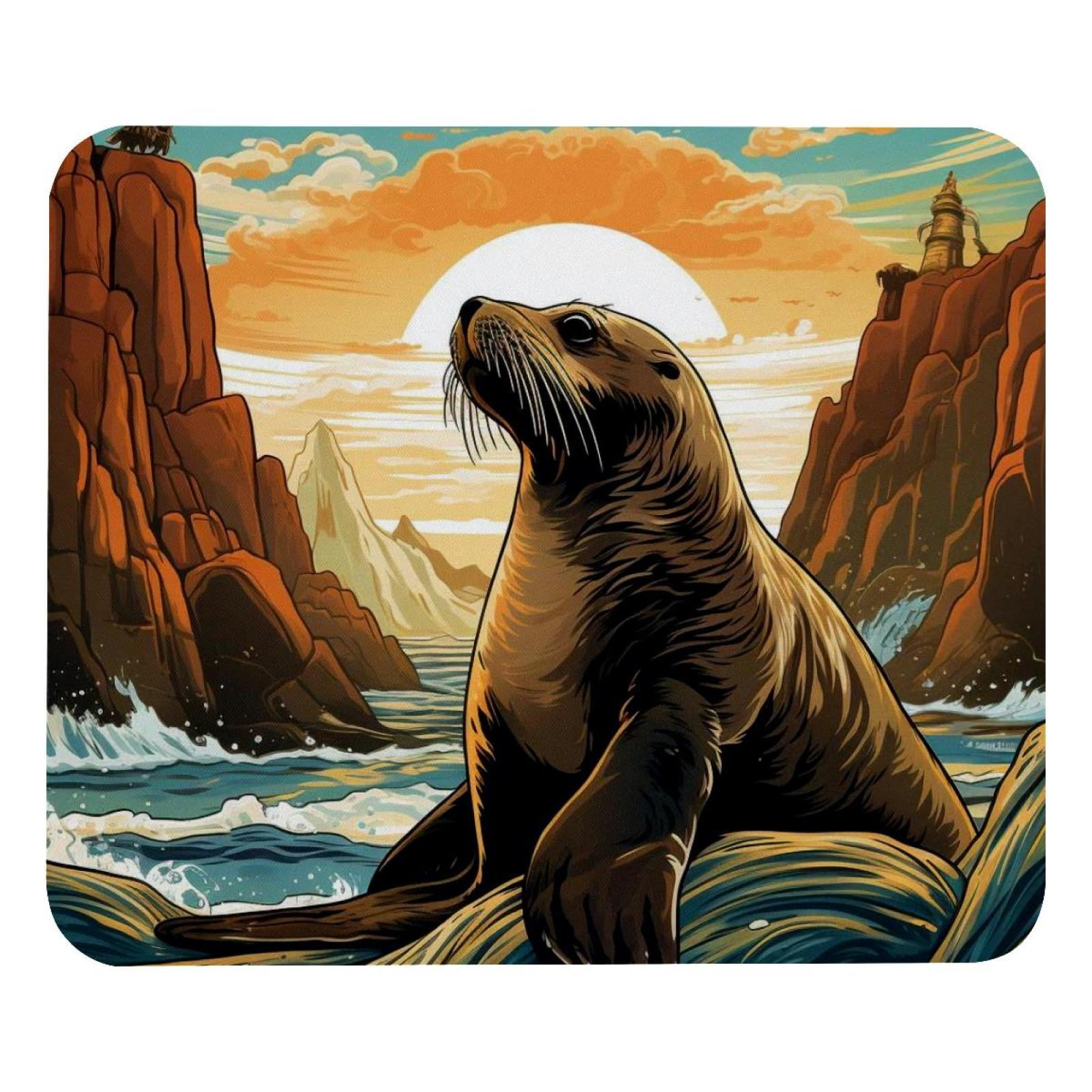 Sea Lion Mouse Pad, Personality Design Rubber Base for Office Decor for ...