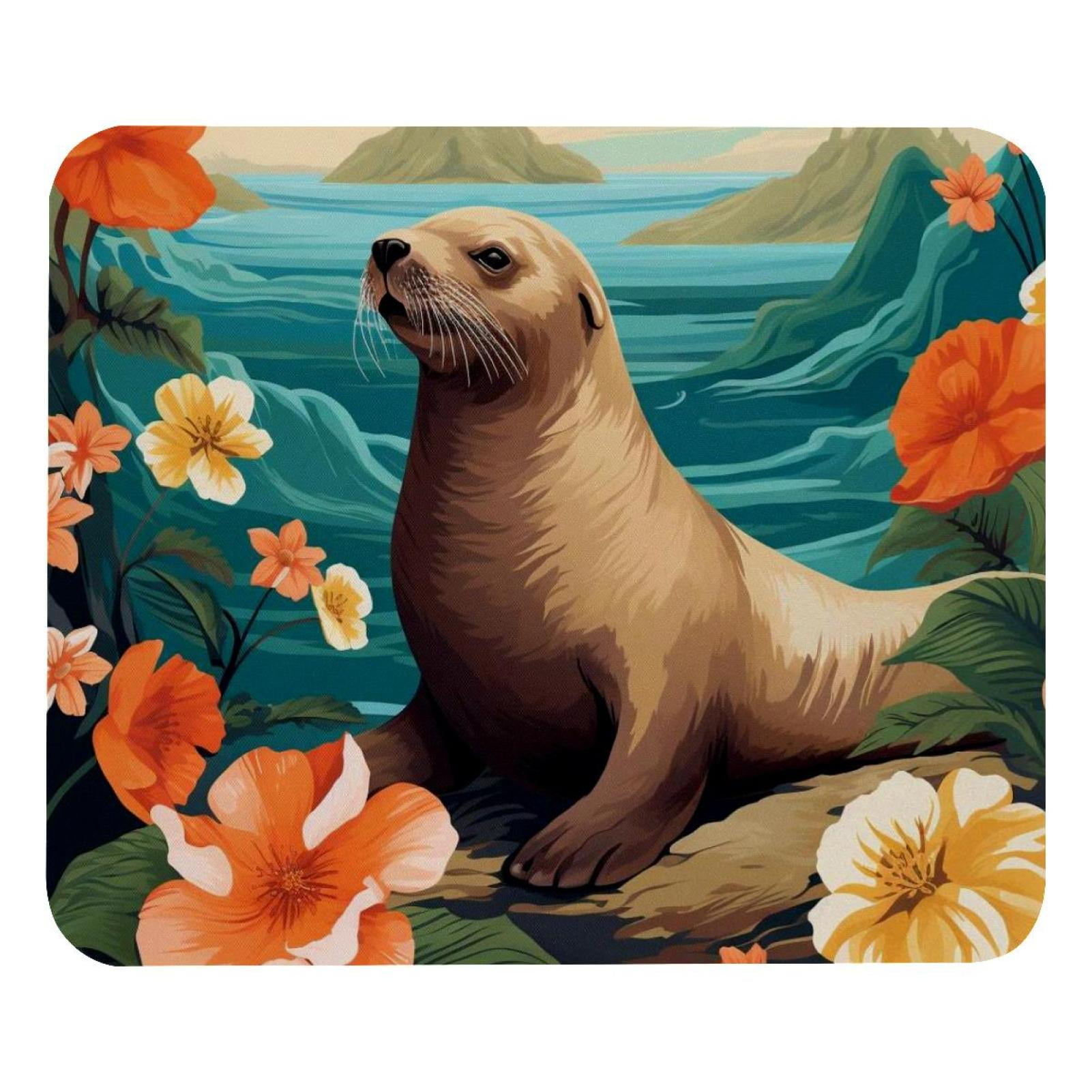 Sea Lion Mouse Pad, Personality Design Rubber Base for Office Decor for ...