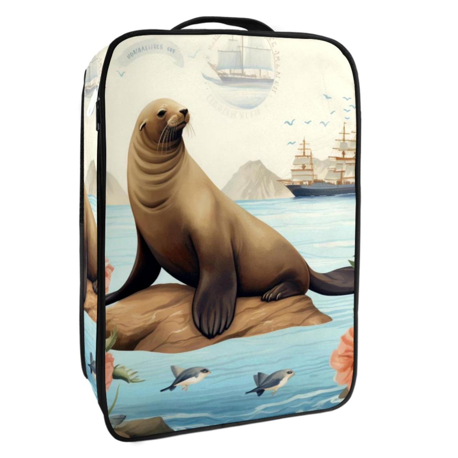 Sea Lion Polyester Shoe Box Organizer, 23x31cm/9x12in, Closet Storage ...