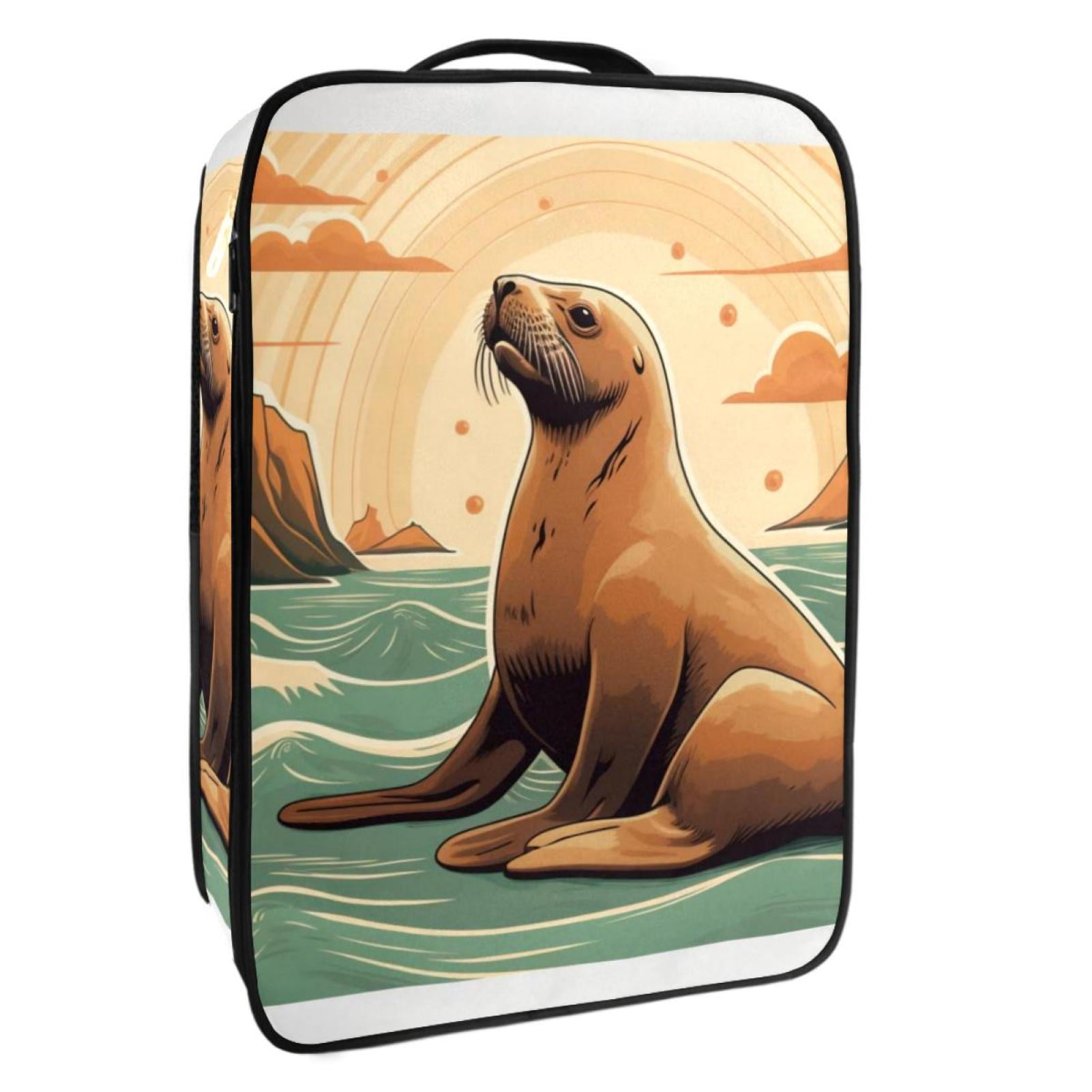 Sea Lion Polyester Shoe Boxes Organizer, 23x31cm/9x12in Storage ...