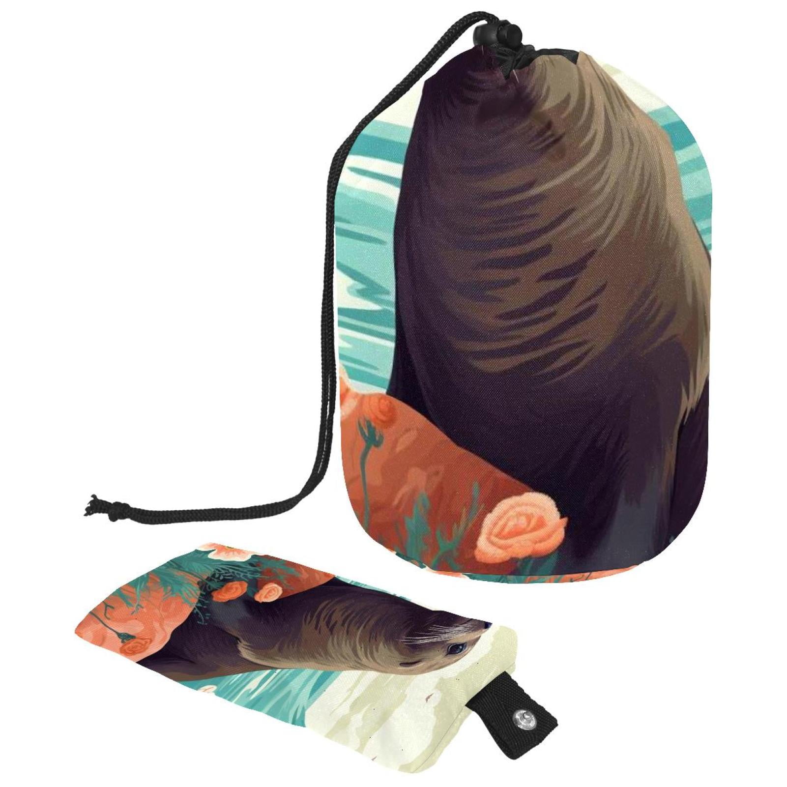 Sea Lion Portable Drawstring Mesh Shower Bags Laundry Bag Foldable ...