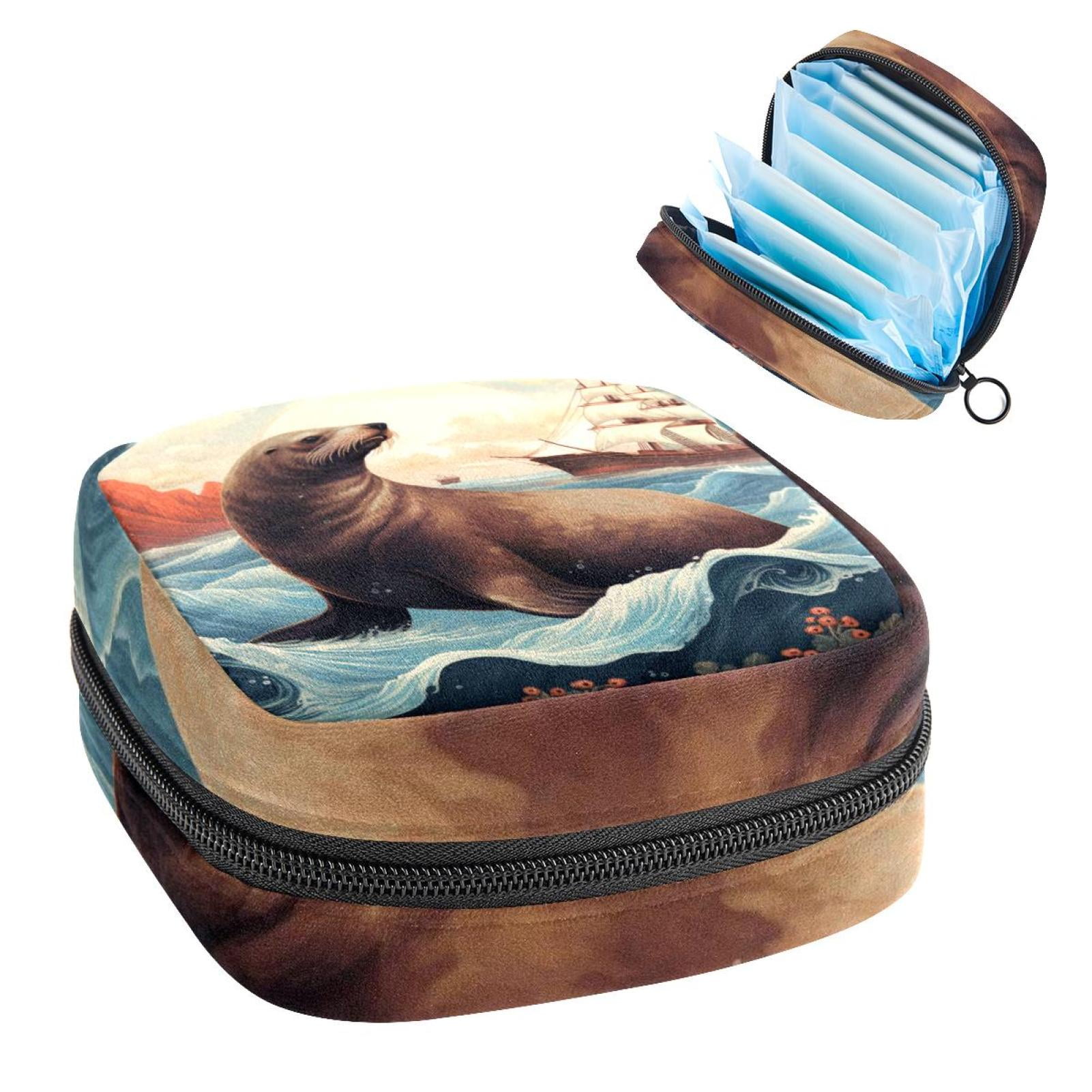 Sea Lion Sanitary Napkin Pouch Period Bag Small Travel Bag for Men Cute Makeup Pouch - Walmart.com