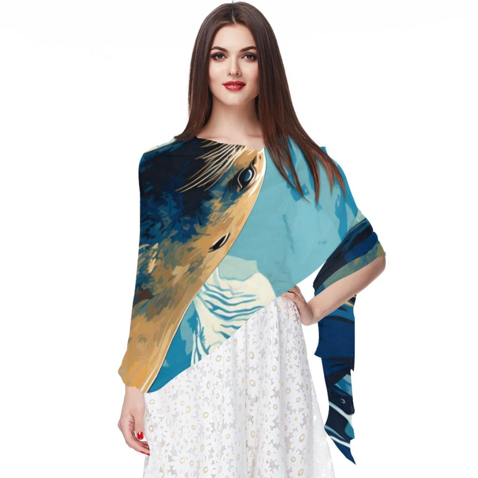 Sea Lion Translucent Light and Breathable Chiffon Silk Scarf 70.86x28 ...