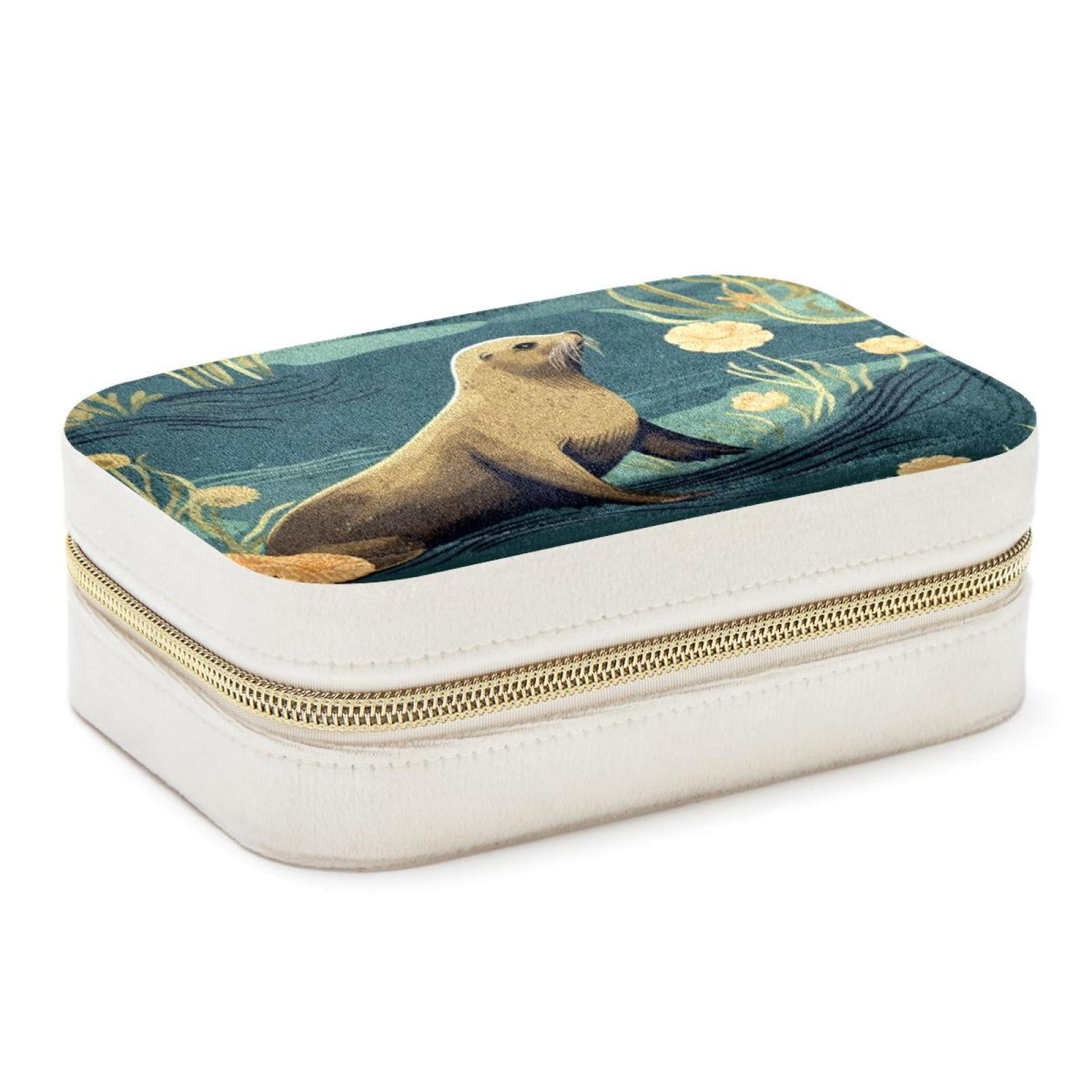 Sea Lion Velvet Portable Storage Box with Removable Compartment: Gift ...