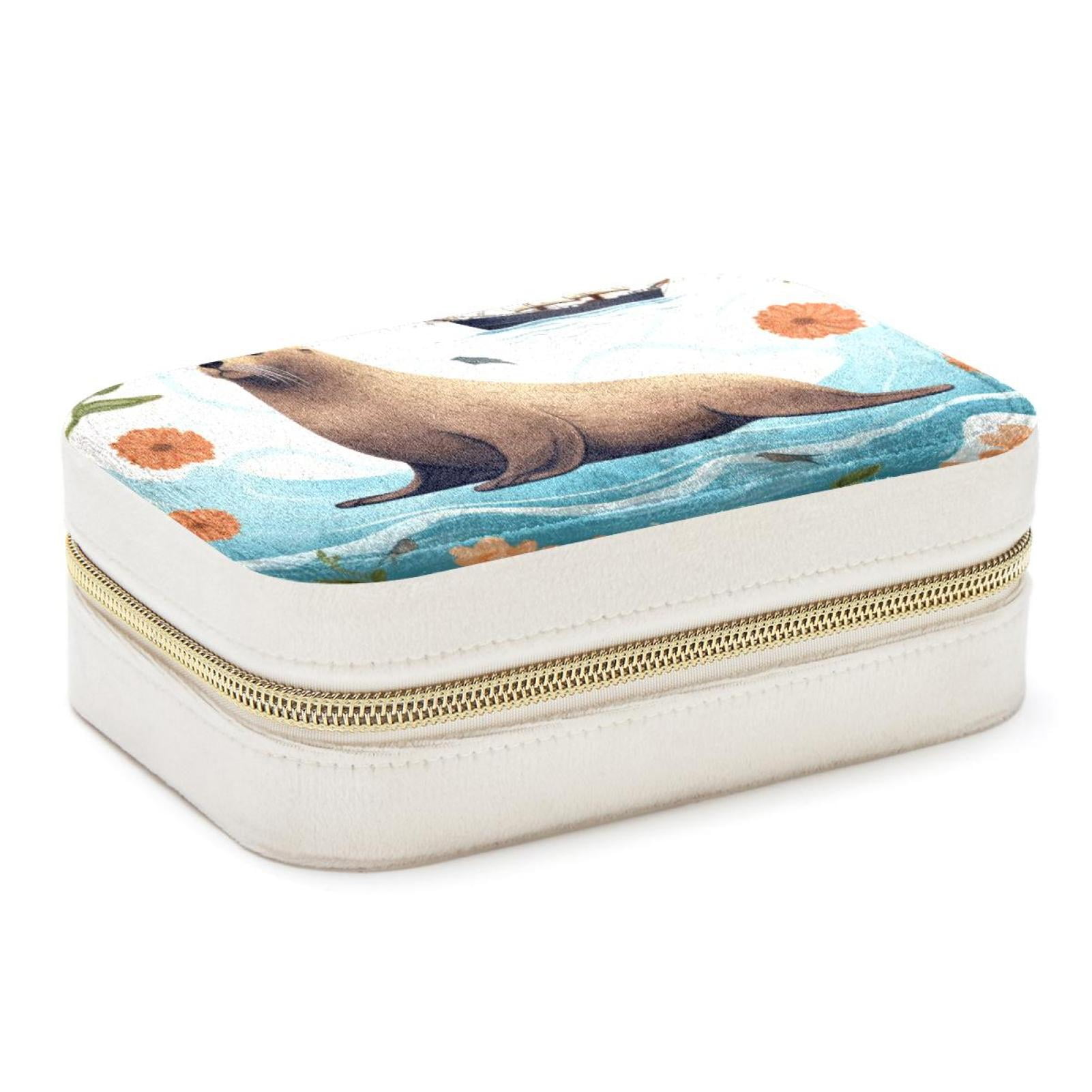 Sea Lion Velvet Portable Travel Organizer Box with Removable ...