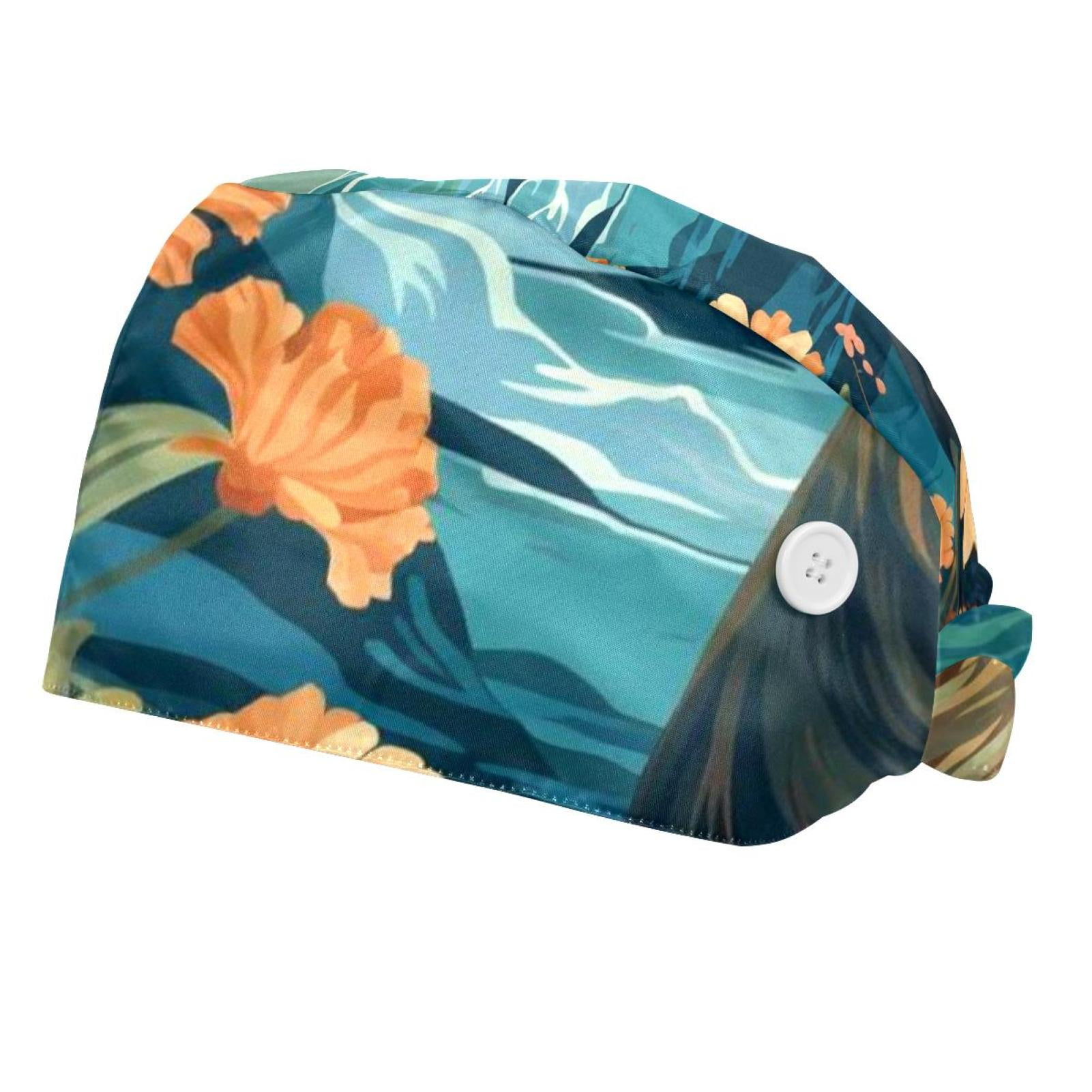 Sea Lion Working Cap with Buttons Adjustable Bouffant Hat Unisex Scrub ...