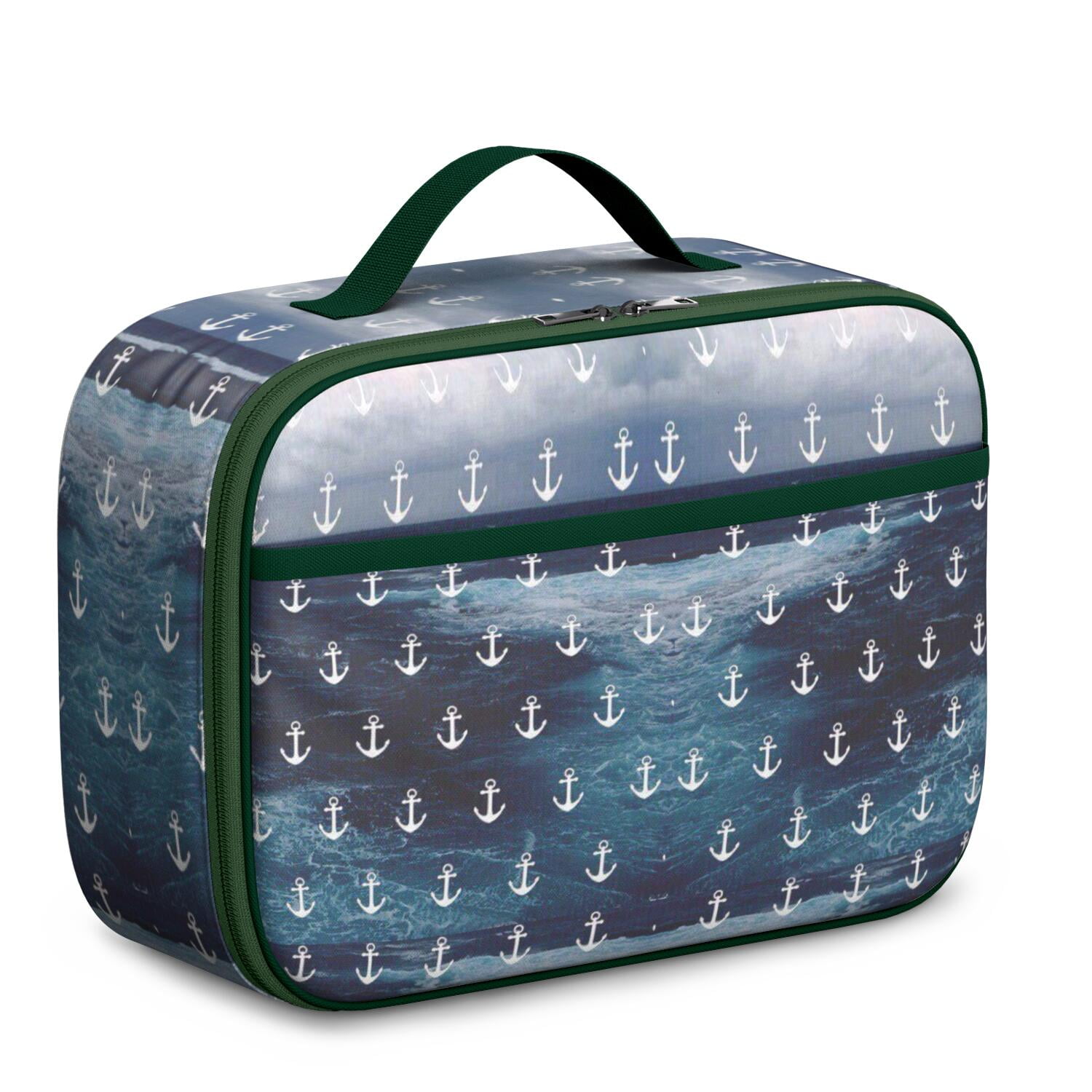 Sea Lunch Tote – Nautical Anchor Boat Seaside Coastal Marine Waves ...