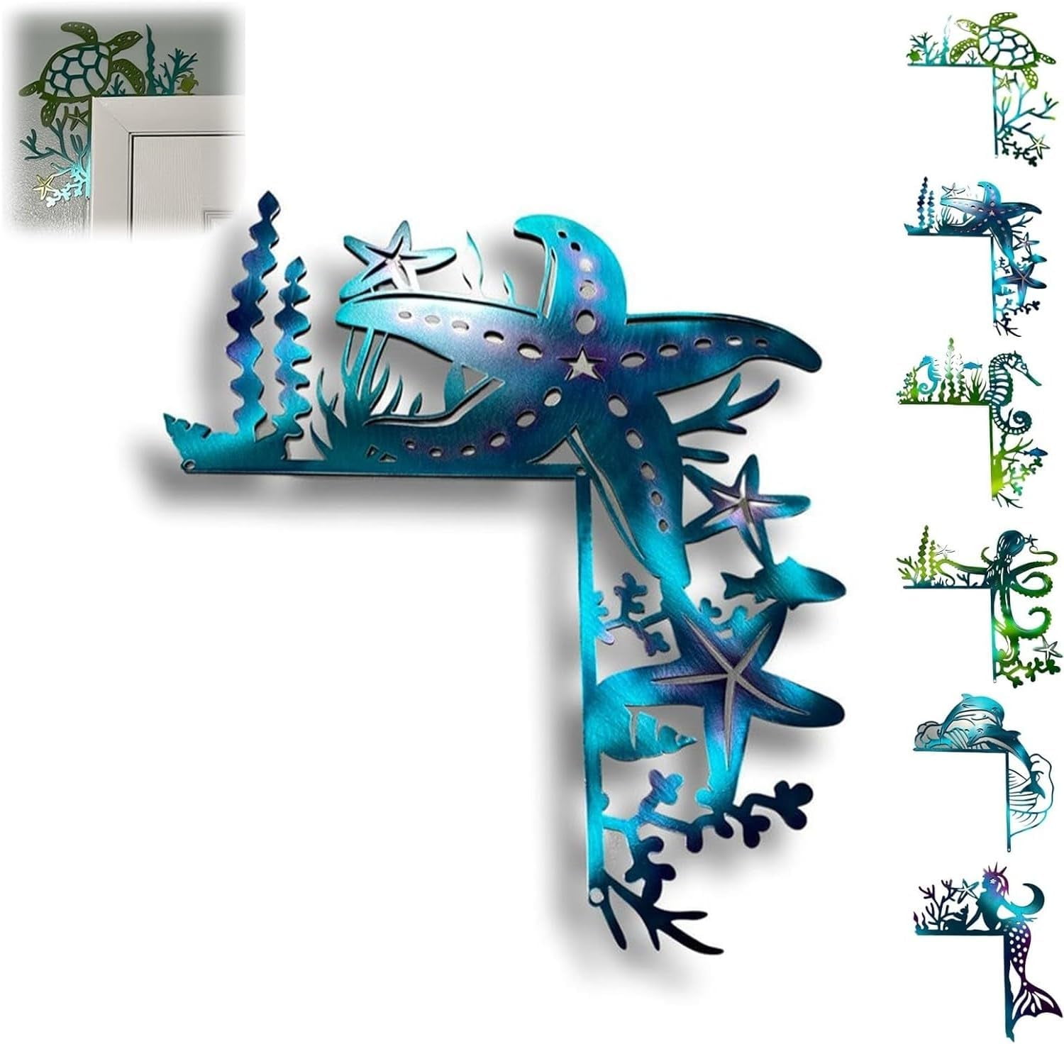 Sea Marine Door Frame Decoration,Metal Marine Animal Door Sitter Wall ...