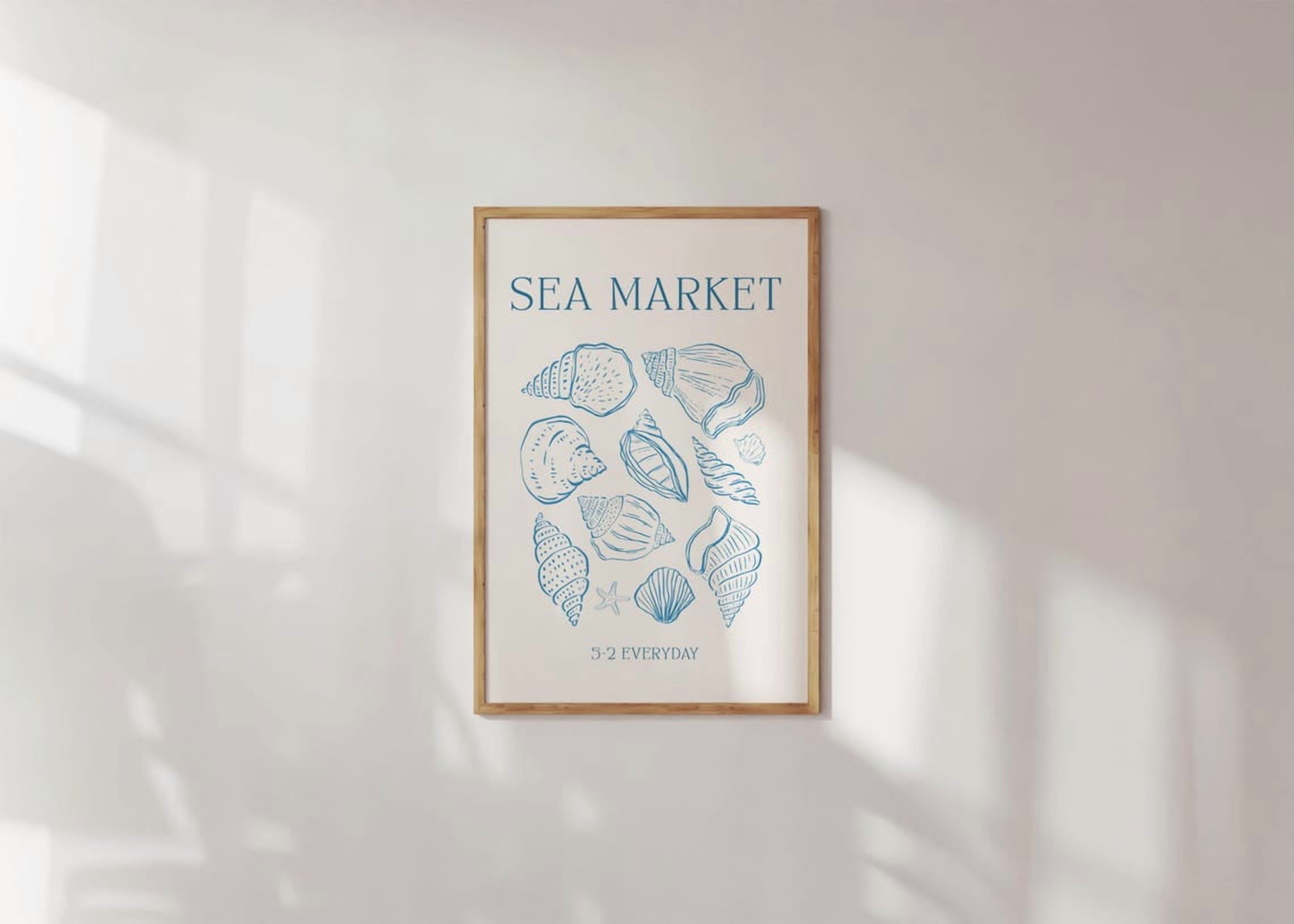 Sea Market Coastal Wall Art Prints Aesthetic Home Decor Summer ...