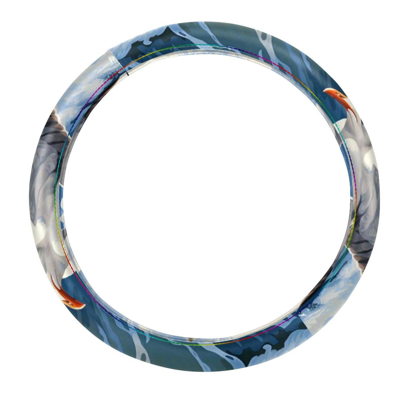 Sea Mew 14.5 Inch Printing PVC Leather Car Wheel Covers Steering Wheel ...